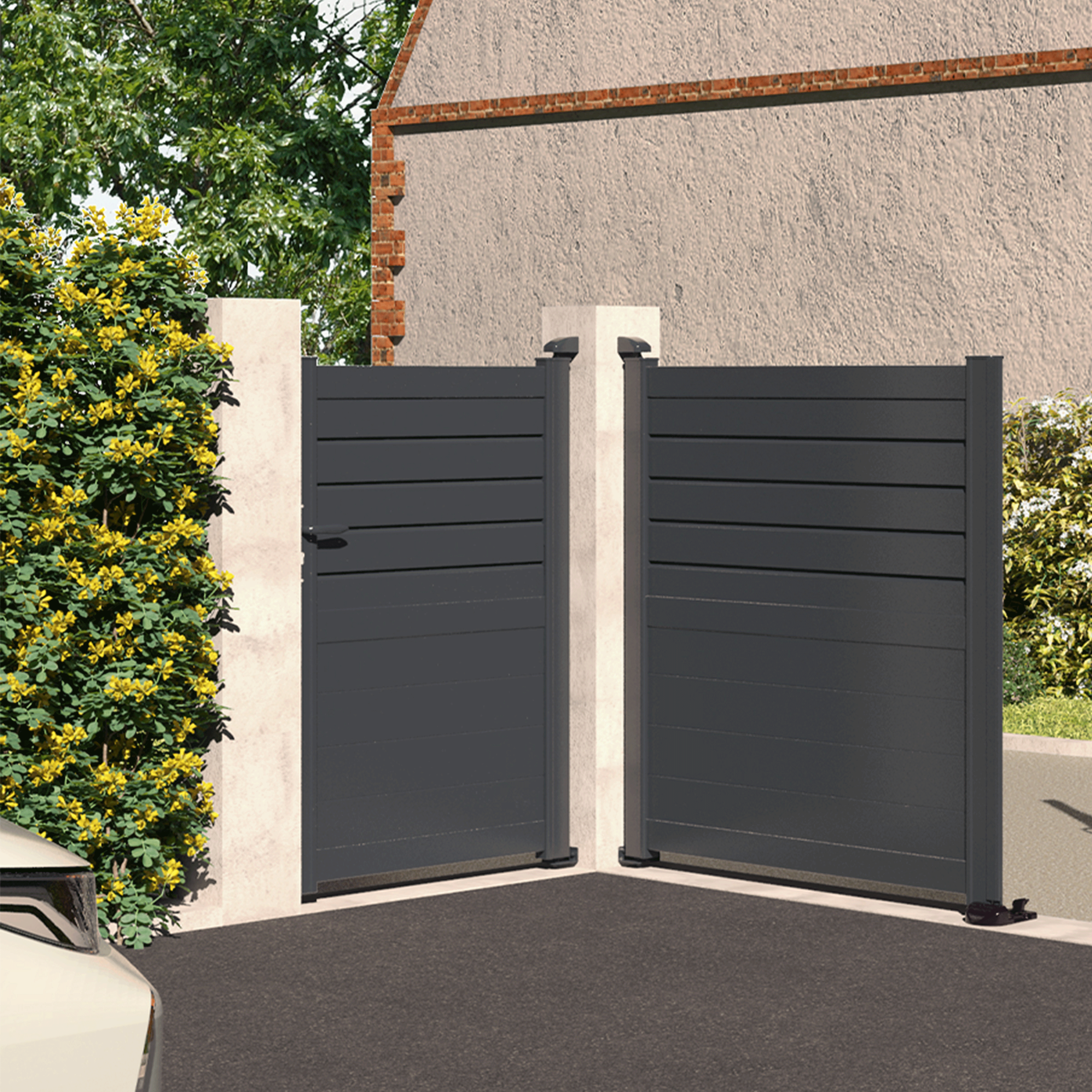 Portillon battant aluminium Carnac gris zinc, Klos up! l.99x H.148.3 cm ...