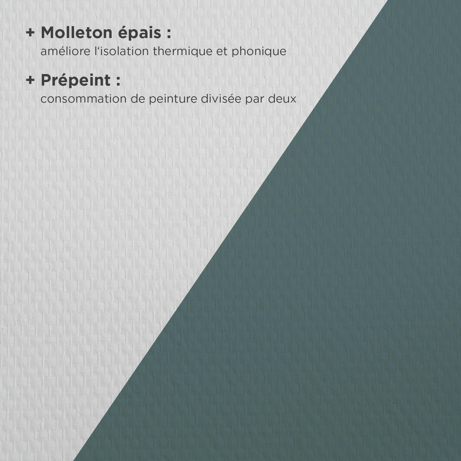 Toile de verre à peindre 470 g/m² Maille sur molleton, prépeint, l.1 x ...