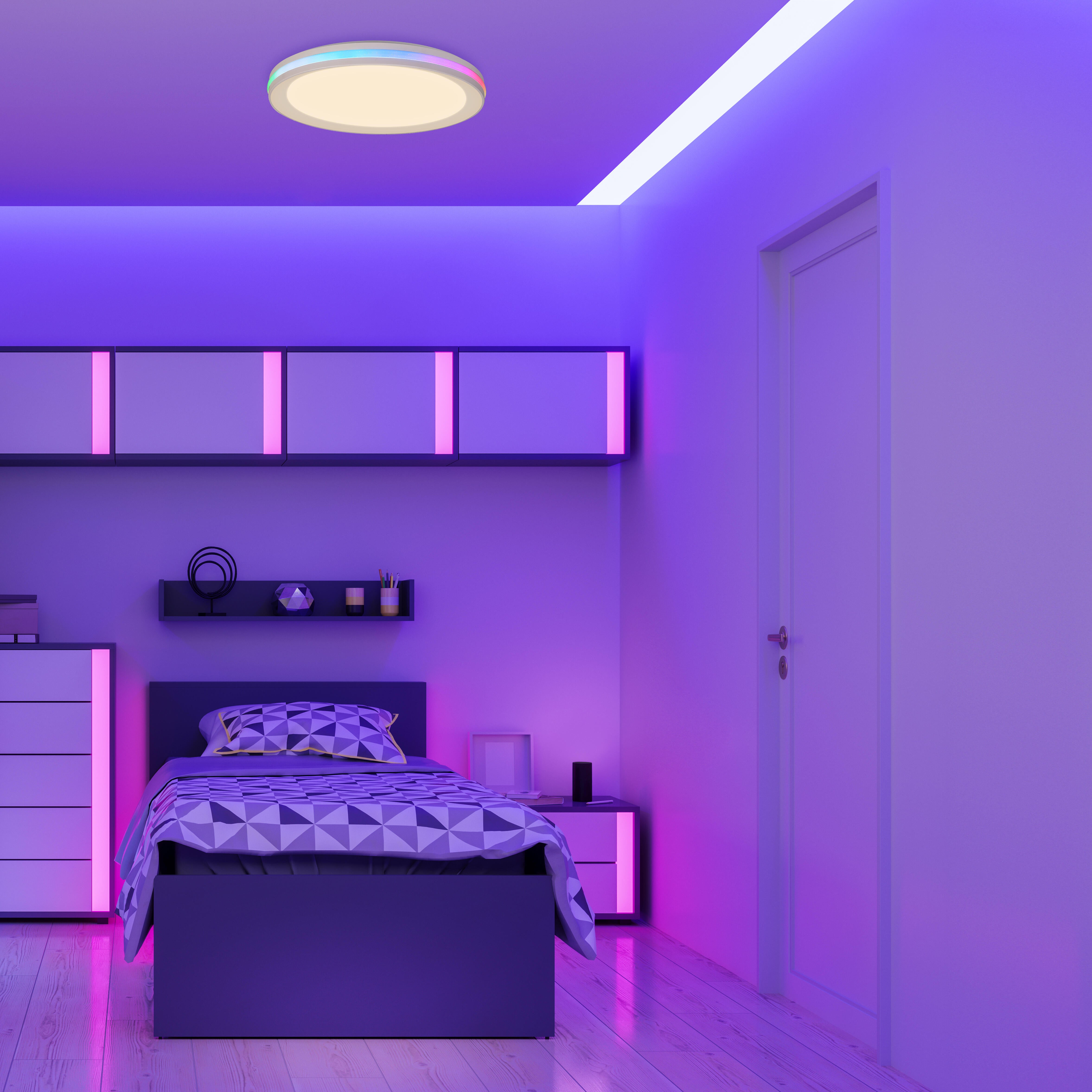Plafón LED Gamer RGB 2000 lm blanco 40 cm | Leroy Merlin