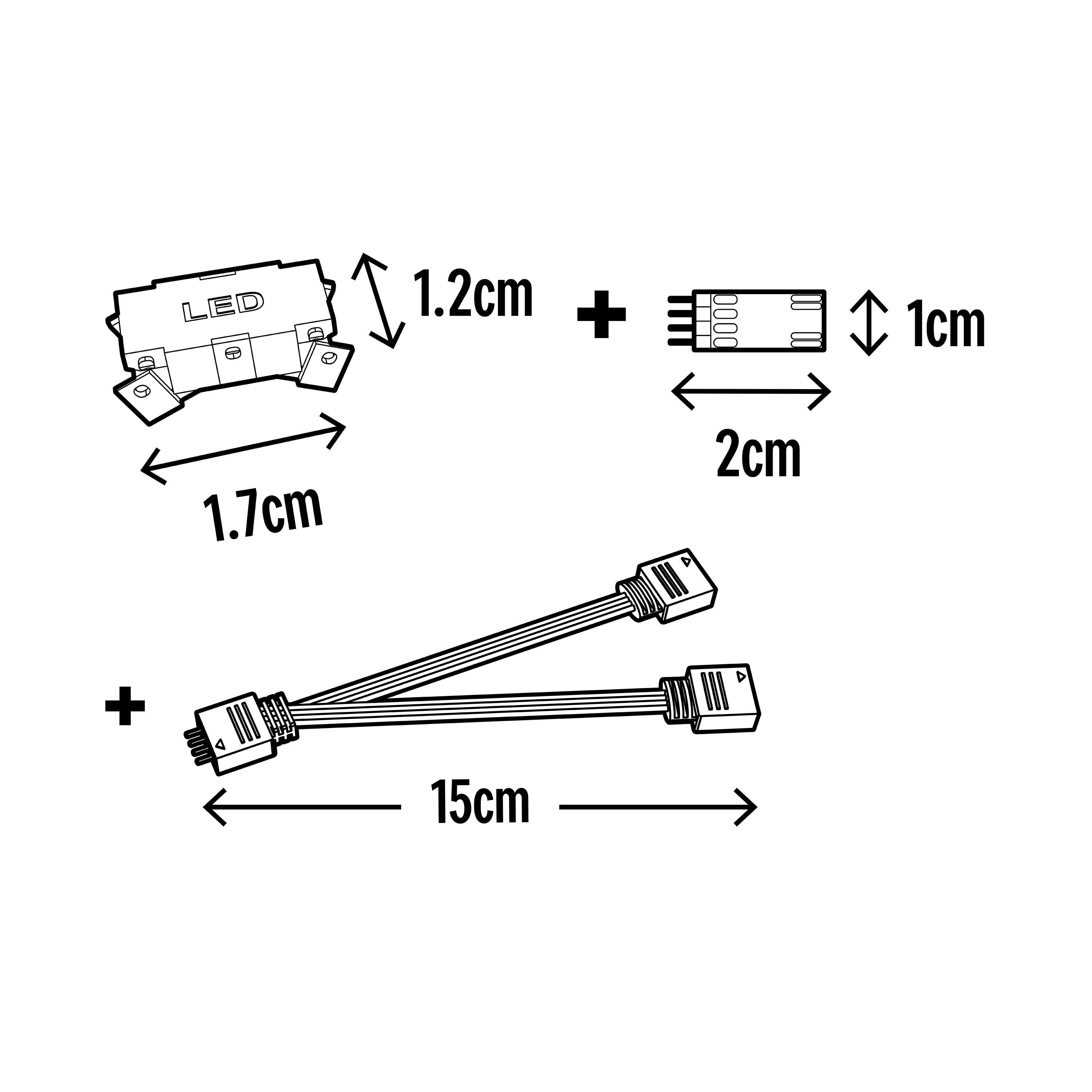 Lot de 1 connecteur Y + 1 plat pour Ruban LED Cutflexi ou Albo INSPIRE ...