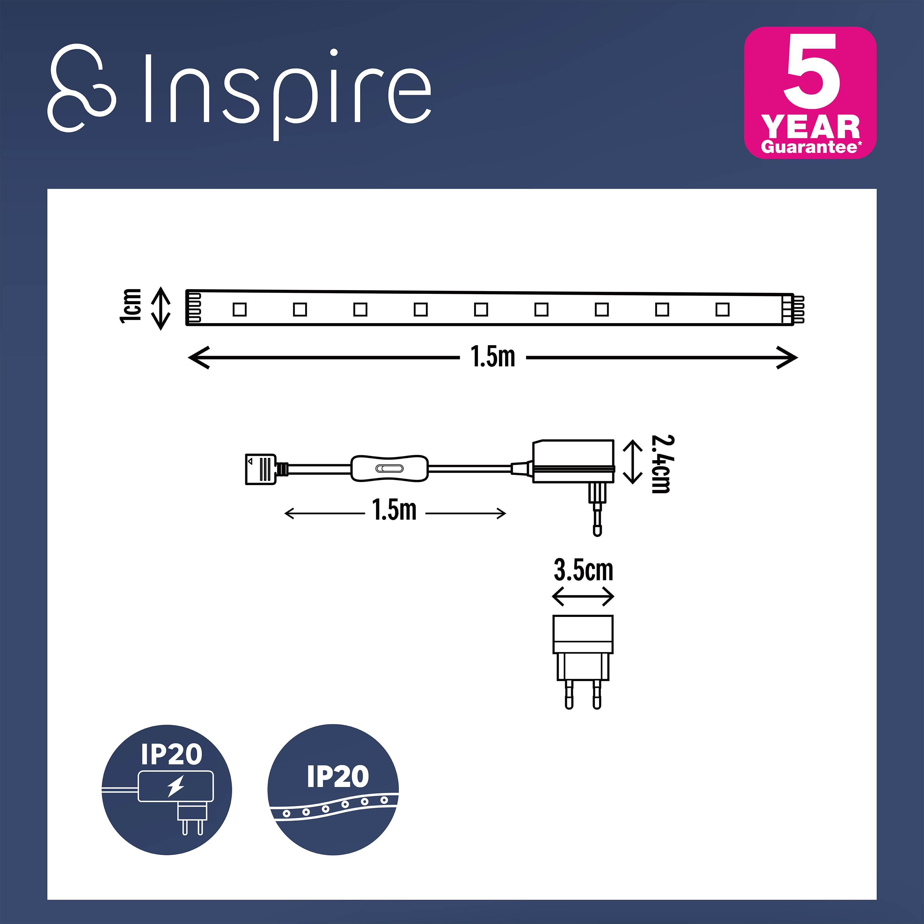 Kit ruban LED L.1,5m, blanc neutre 4000 Kelvins, 620 Lumens/m, Cutflexi ...