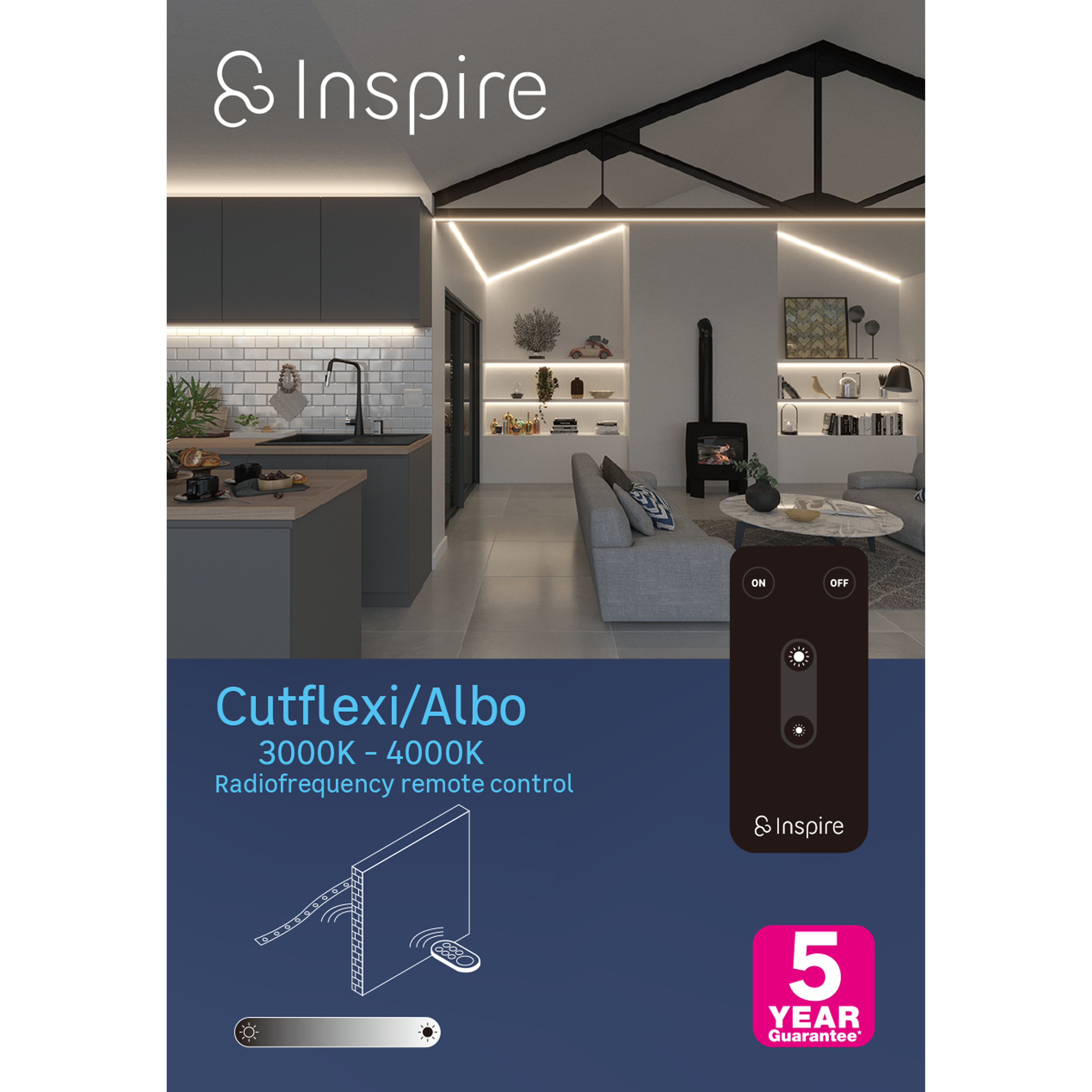 Télécommande pour ruban LED Cutflexi 4000 Kelvins ou Albo INSPIRE ...