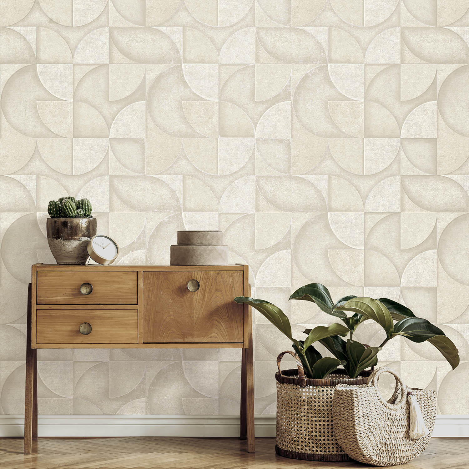 Papier peint intissé Harry addison beige | Leroy Merlin