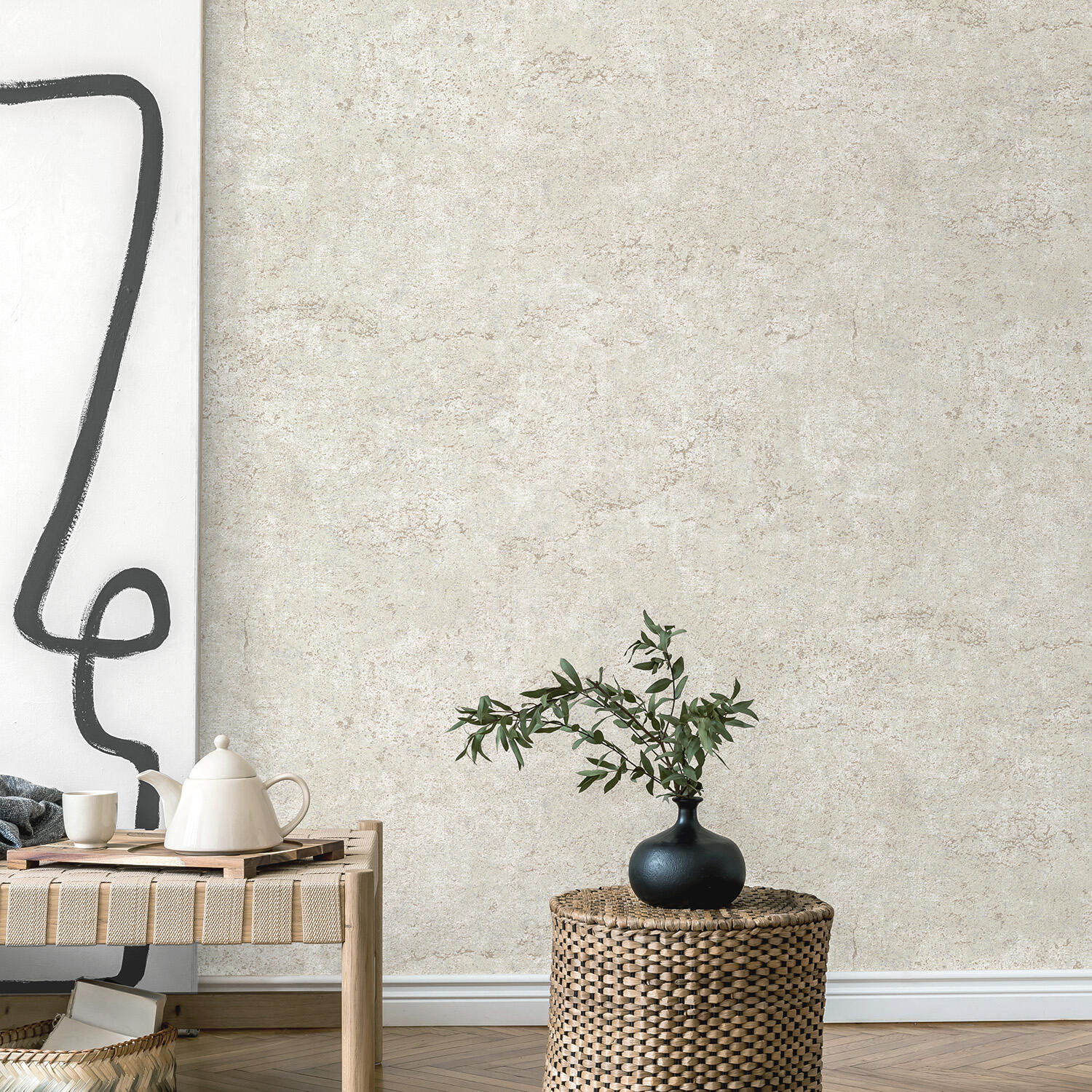 Papier peint intissé Harry colt beige, argenté | Leroy Merlin