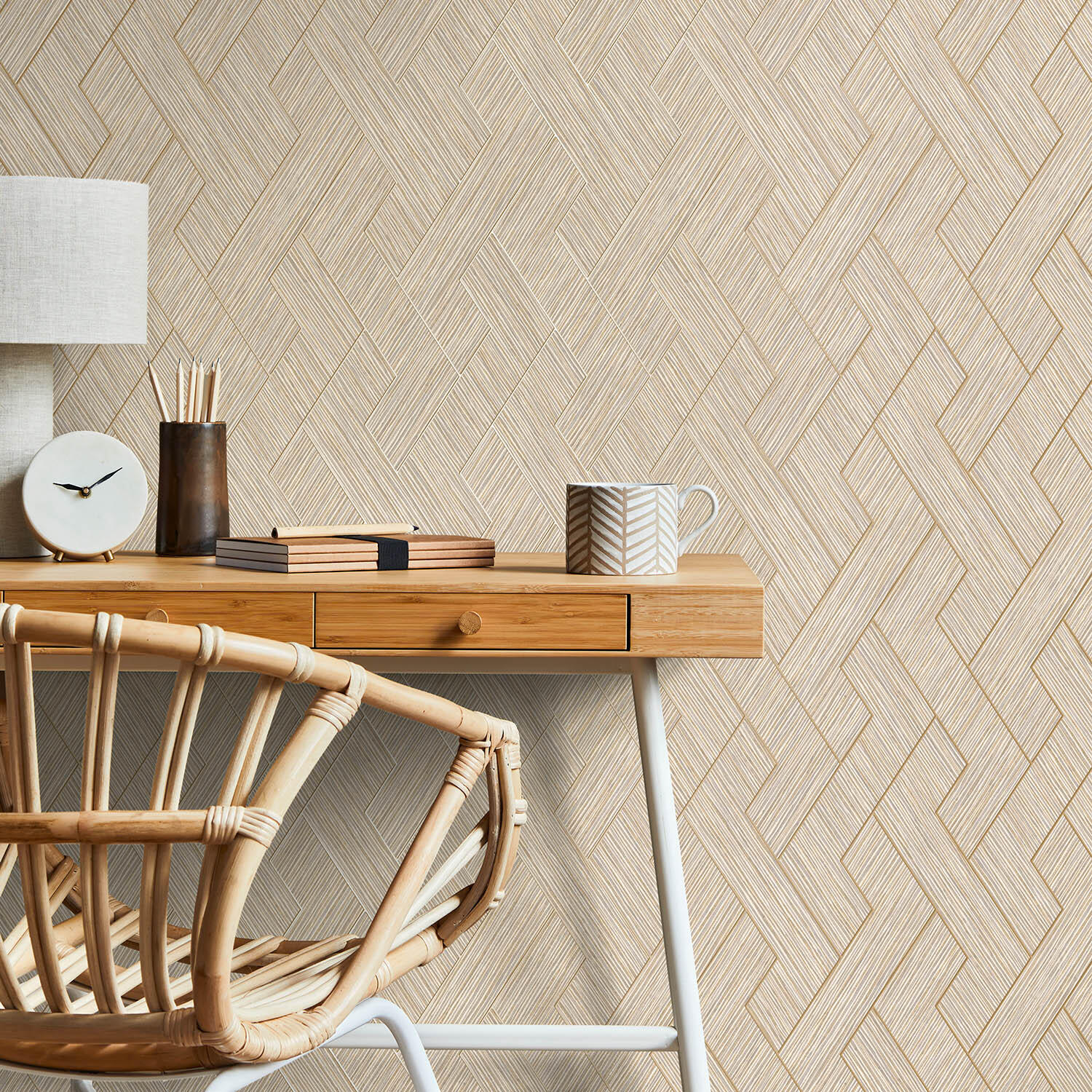 Papier Peint Beige Dore