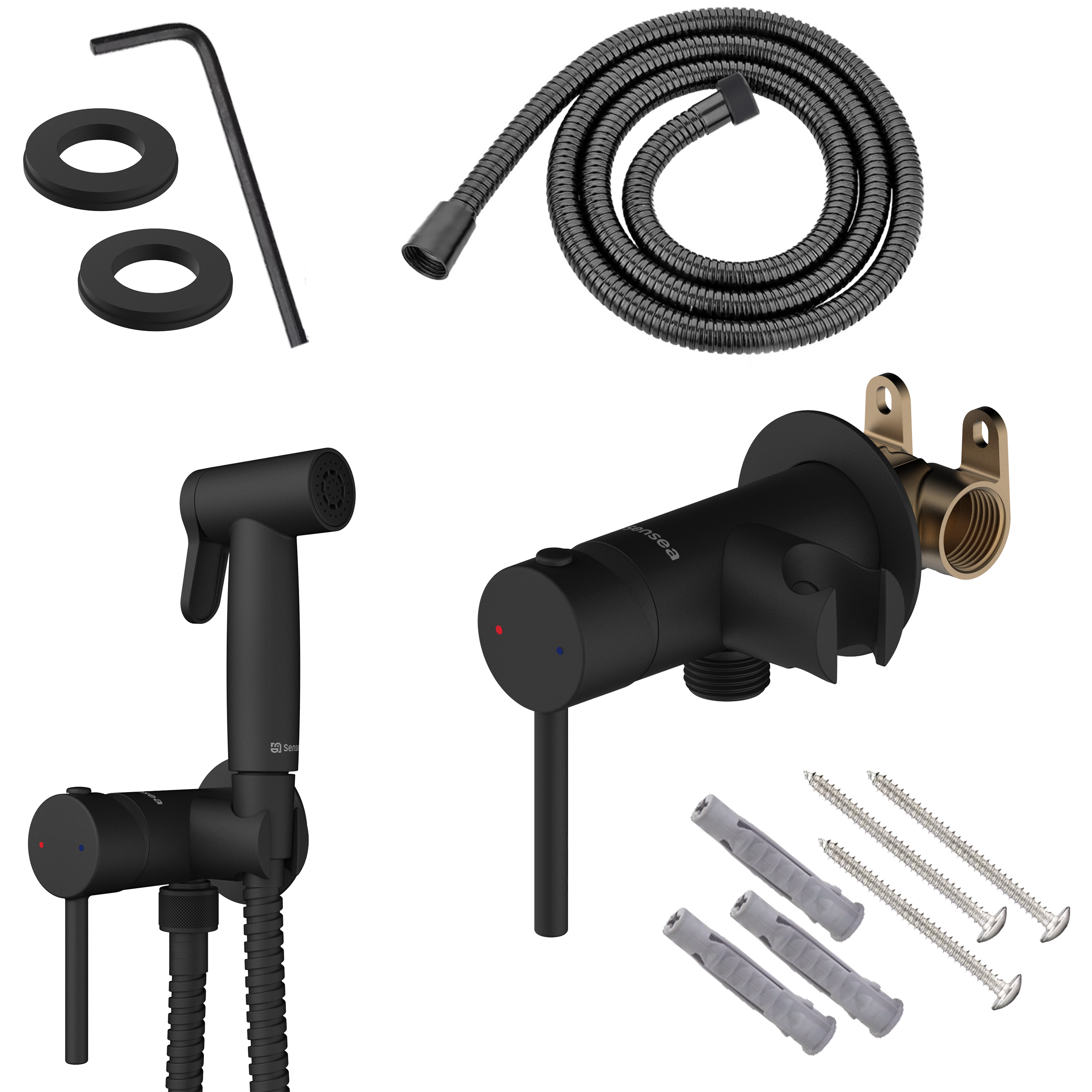 Ducha inodoro SENSEA Icone negro 120 cm de largo | Leroy Merlin