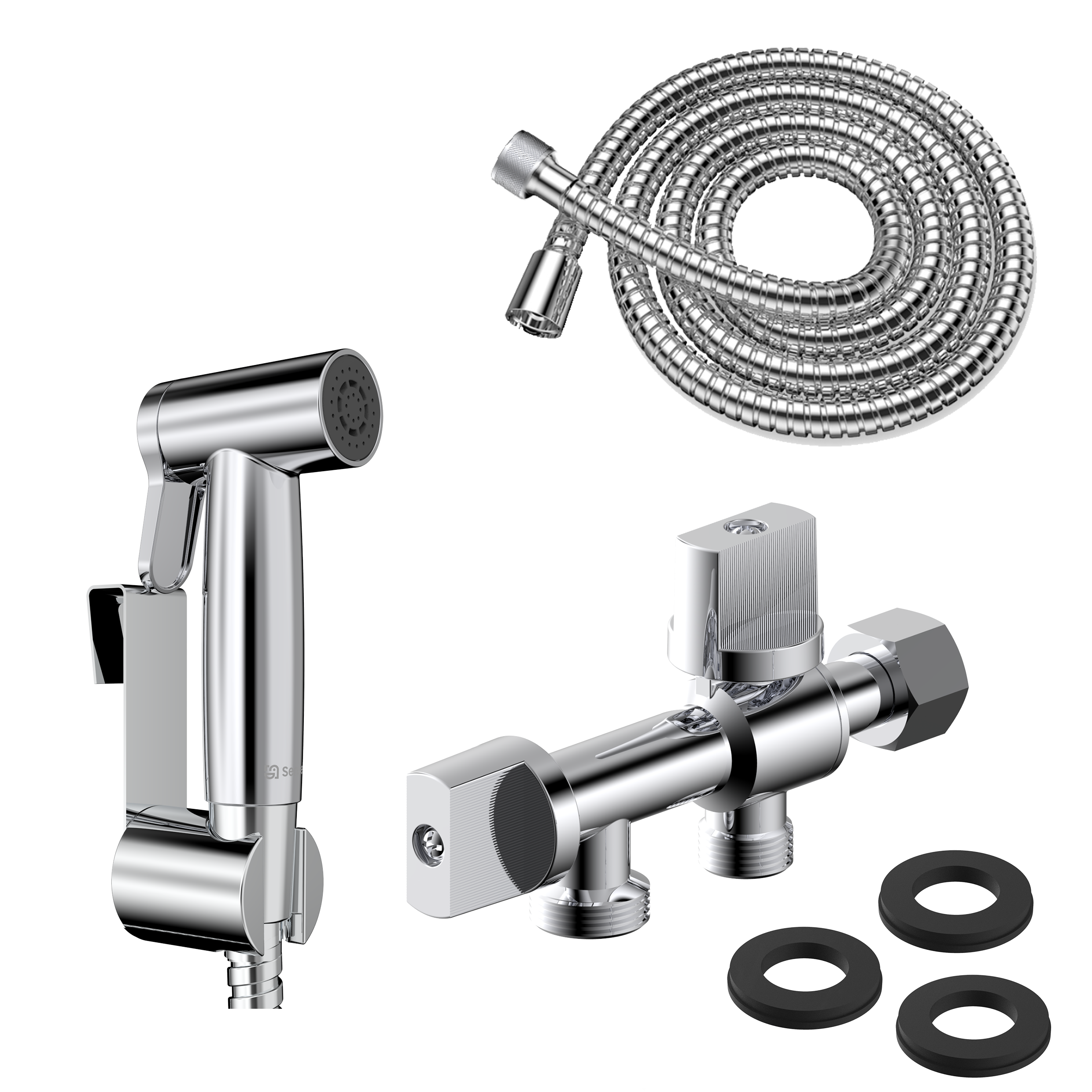 Ducha inodoro SENSEA Essential plata 120 cm de largo | Leroy Merlin