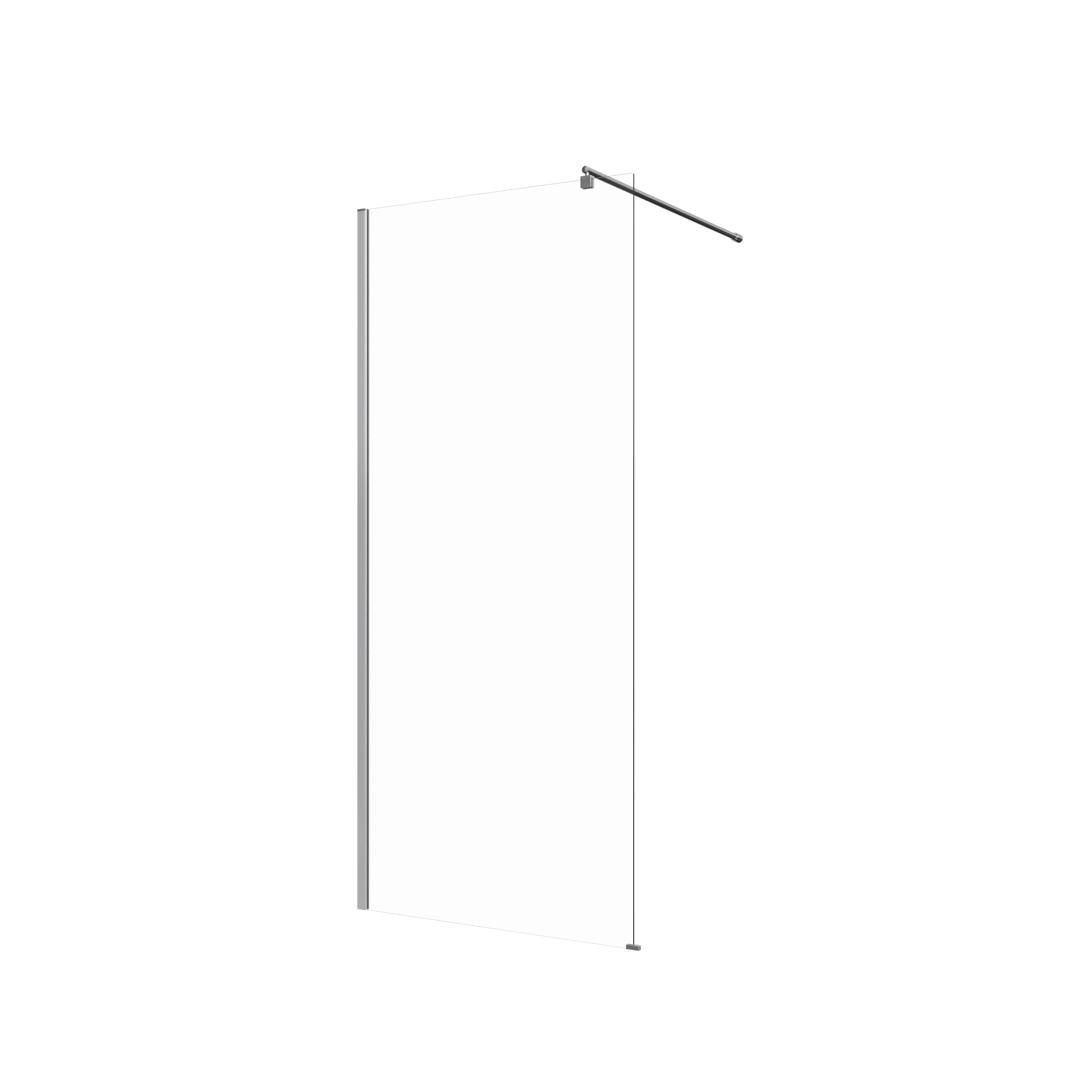 Paroi de douche à l'italienne verre transparent, l.90 cm, Ep. 6 mm ...