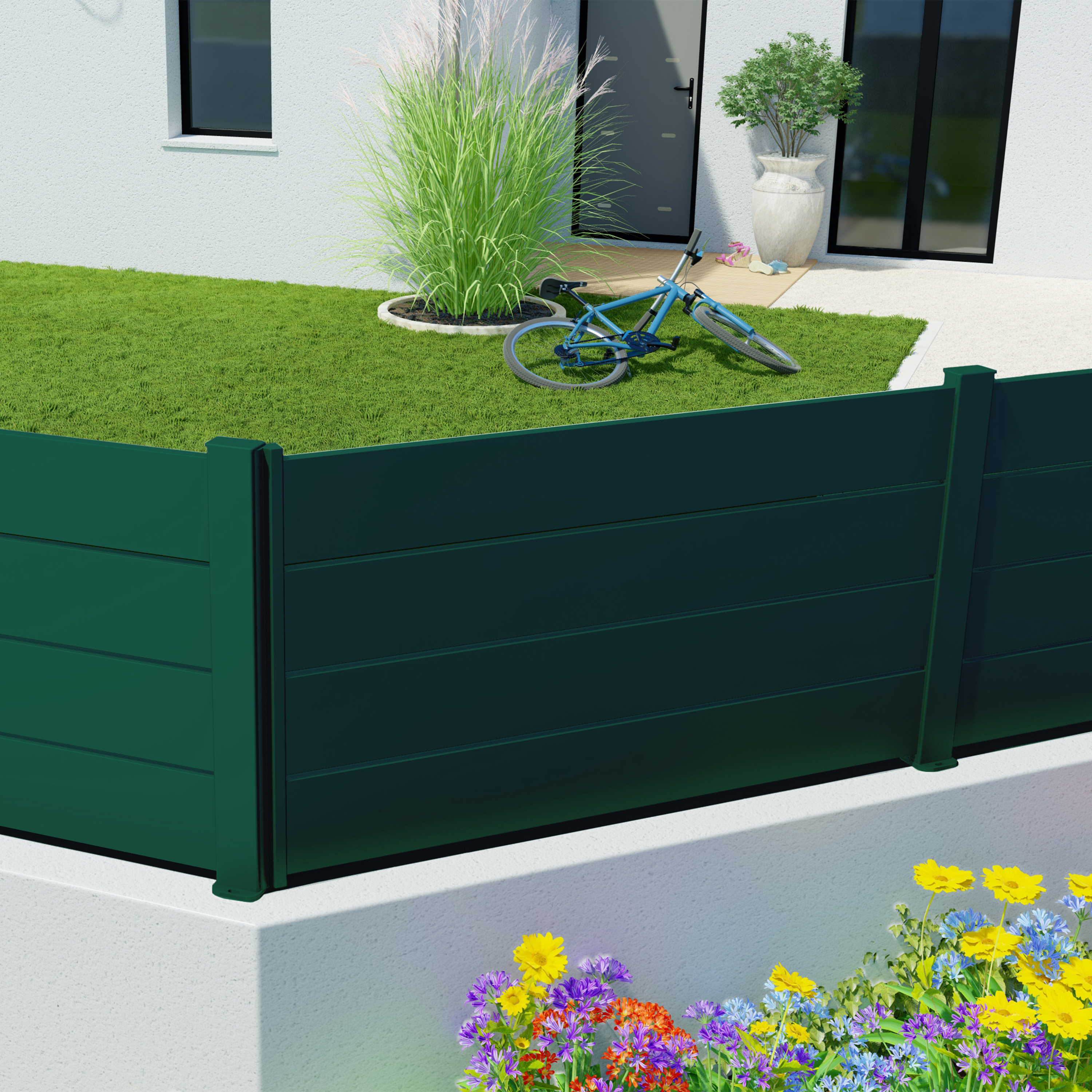 Profil d'angle ouvert aluminium Klos up! vert, H.119 cm | Leroy Merlin