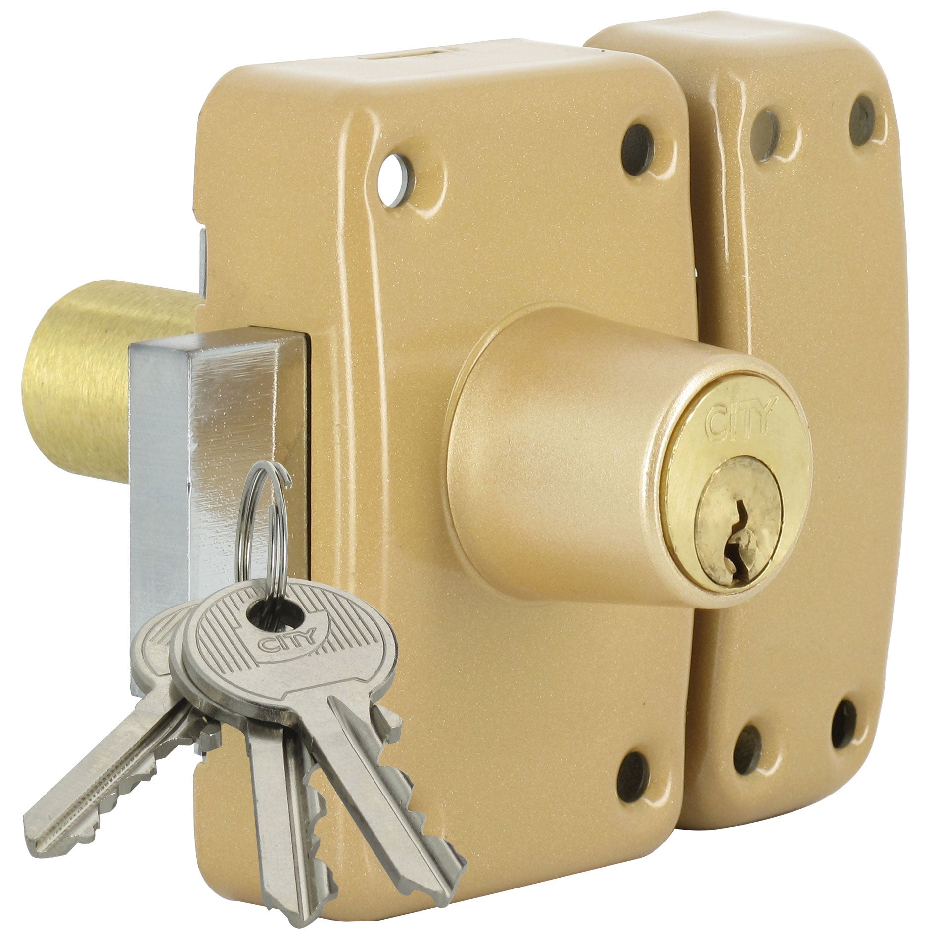 Verrou double cylindre, 40 mm, ISEO City 26 bronze | Leroy Merlin