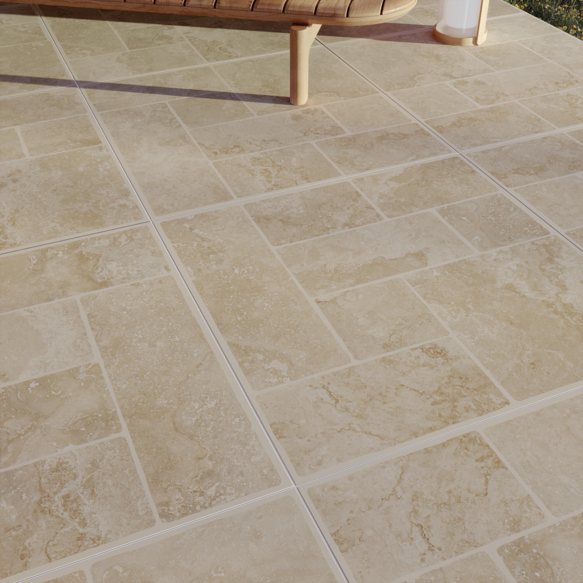 Carrelage sol extérieur effet pierre multi beige Lakos l.60 x L.60 cm ...