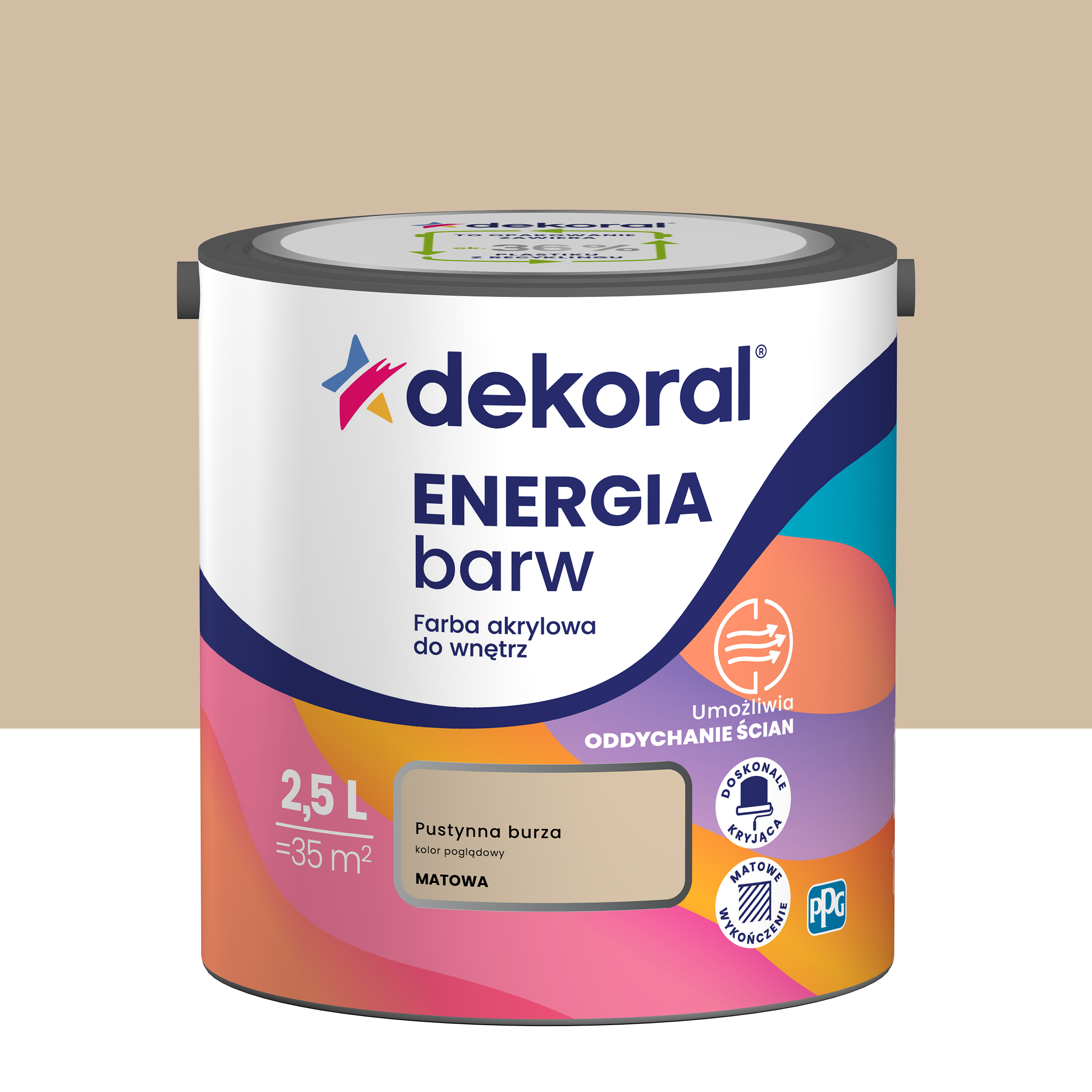 Farba Dekoral Energia barw Pustynna Burza 2.5 l - Leroy Merlin