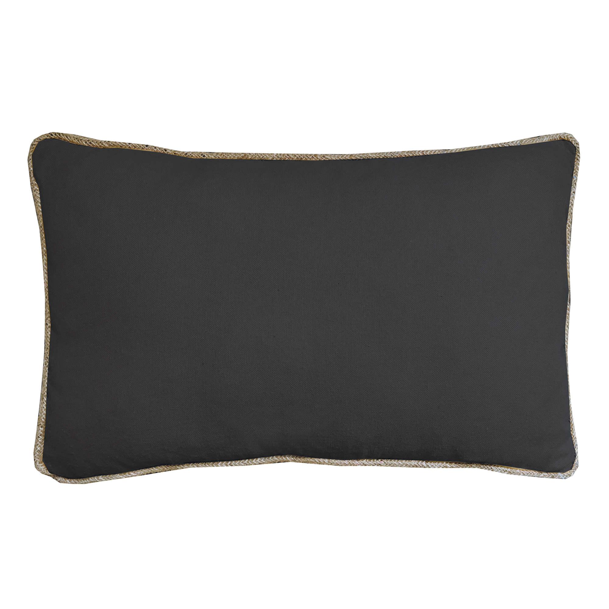 Coussin coton recycle jute noir 30x50 | Leroy Merlin