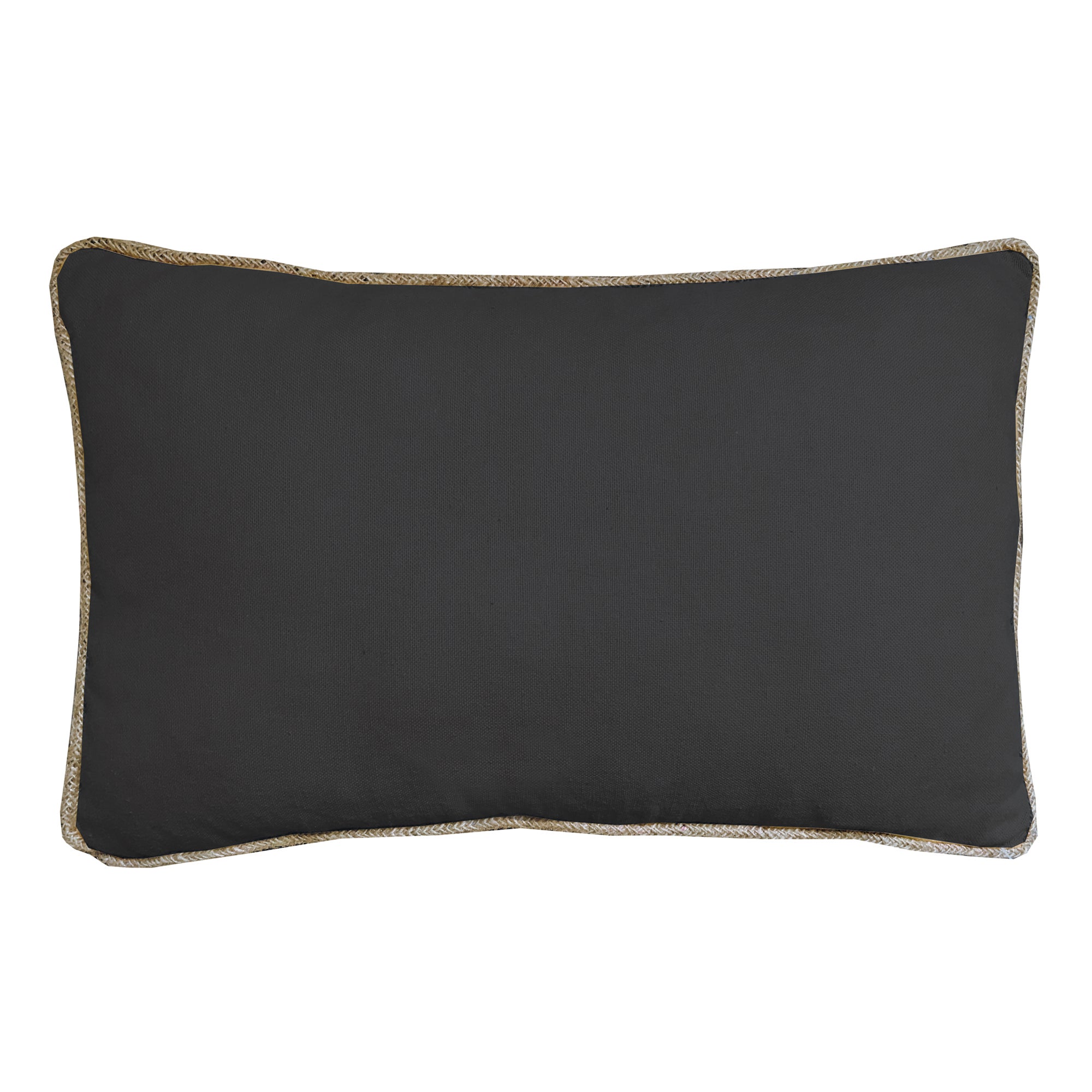 Coussin coton recycle jute noir 30x50 | Leroy Merlin