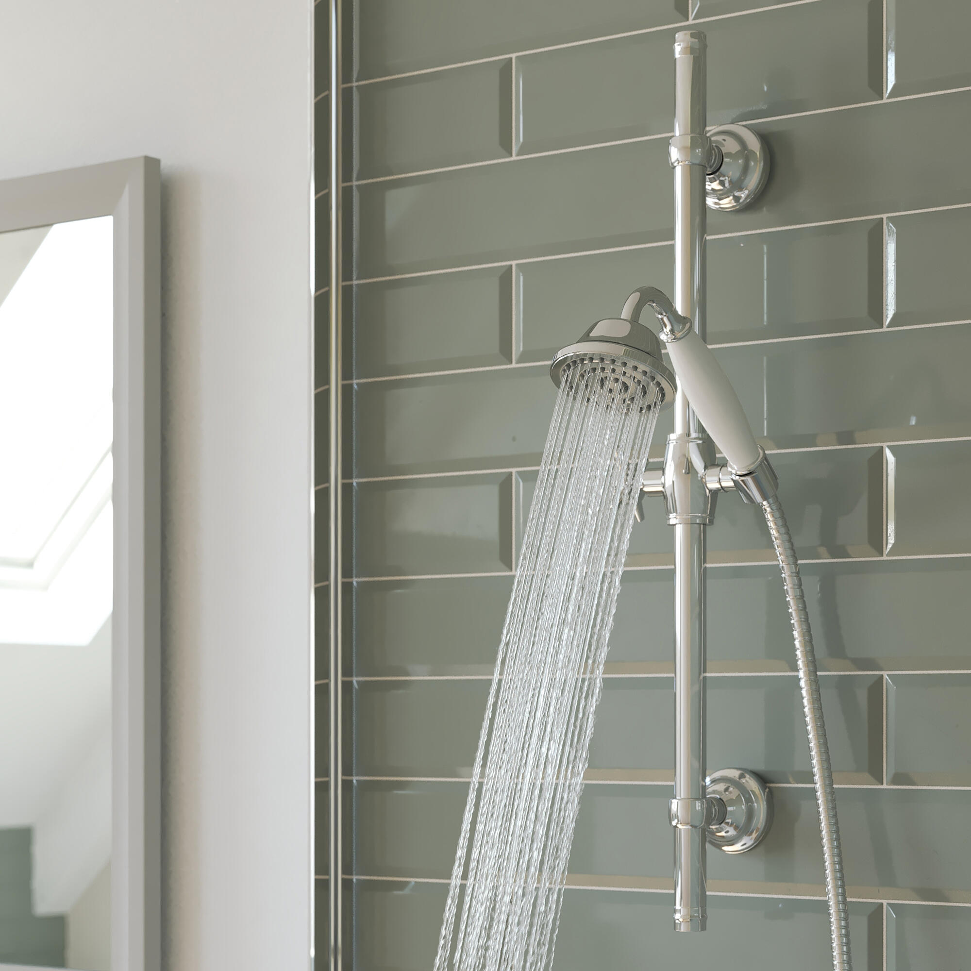 Pommeau de douche 1 jet, flexible et barre chrome SENSEA Charm | Leroy ...