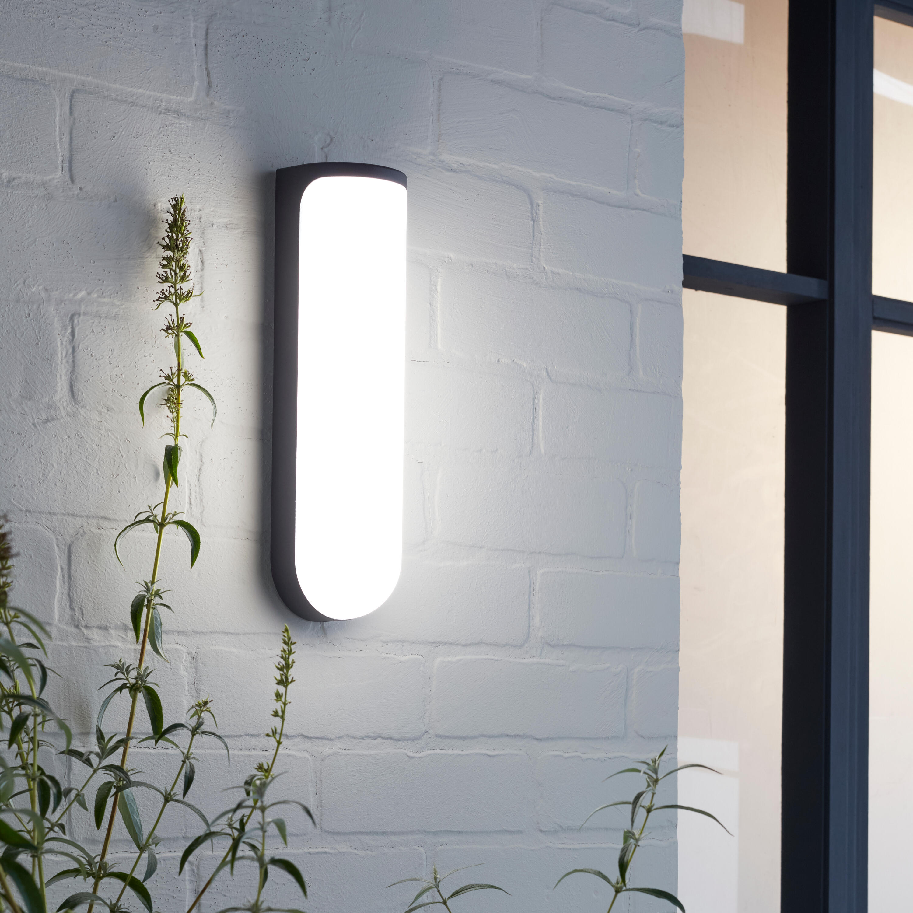 Aplique exterior LED Largo INSPIRE negro 1000lm blanco neutro IP54 ...