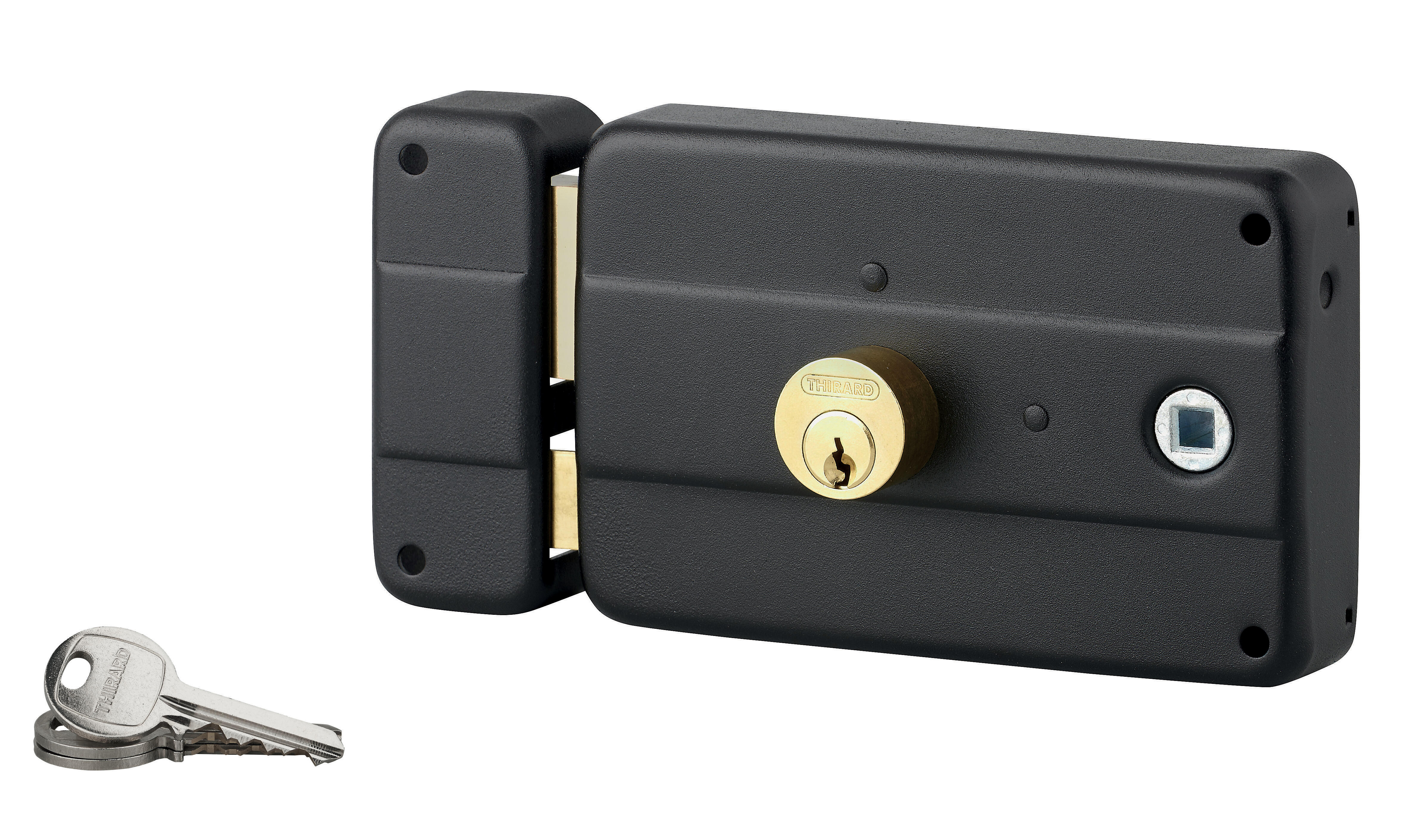 Serrure en applique THIRARD, axe 60 mm, à poignée, ouverture à gauche ...