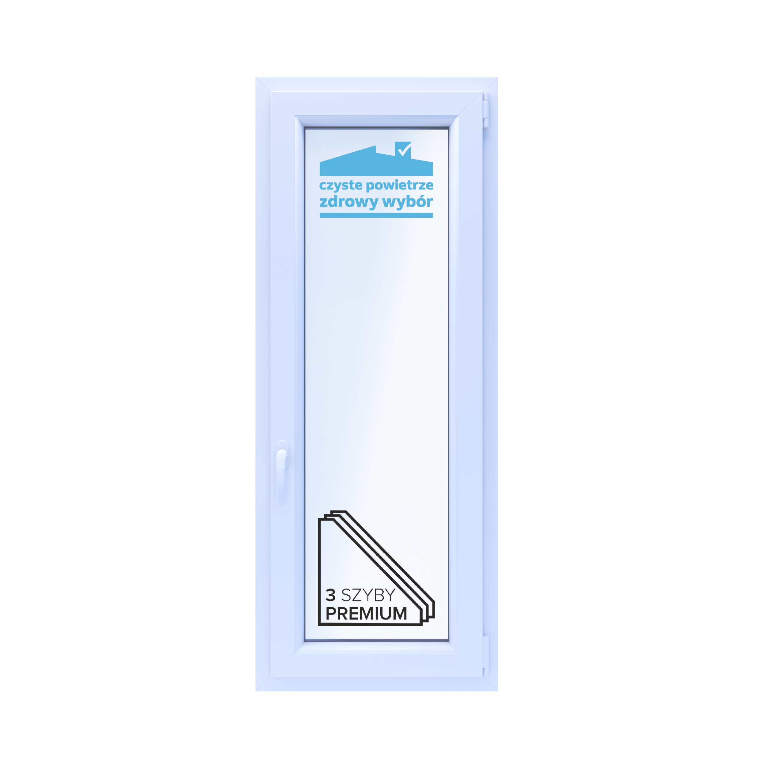 Okno PCV 3-szybowe fasadowe O26 białe 565x1435 mm otwierane do wewnątrz ...