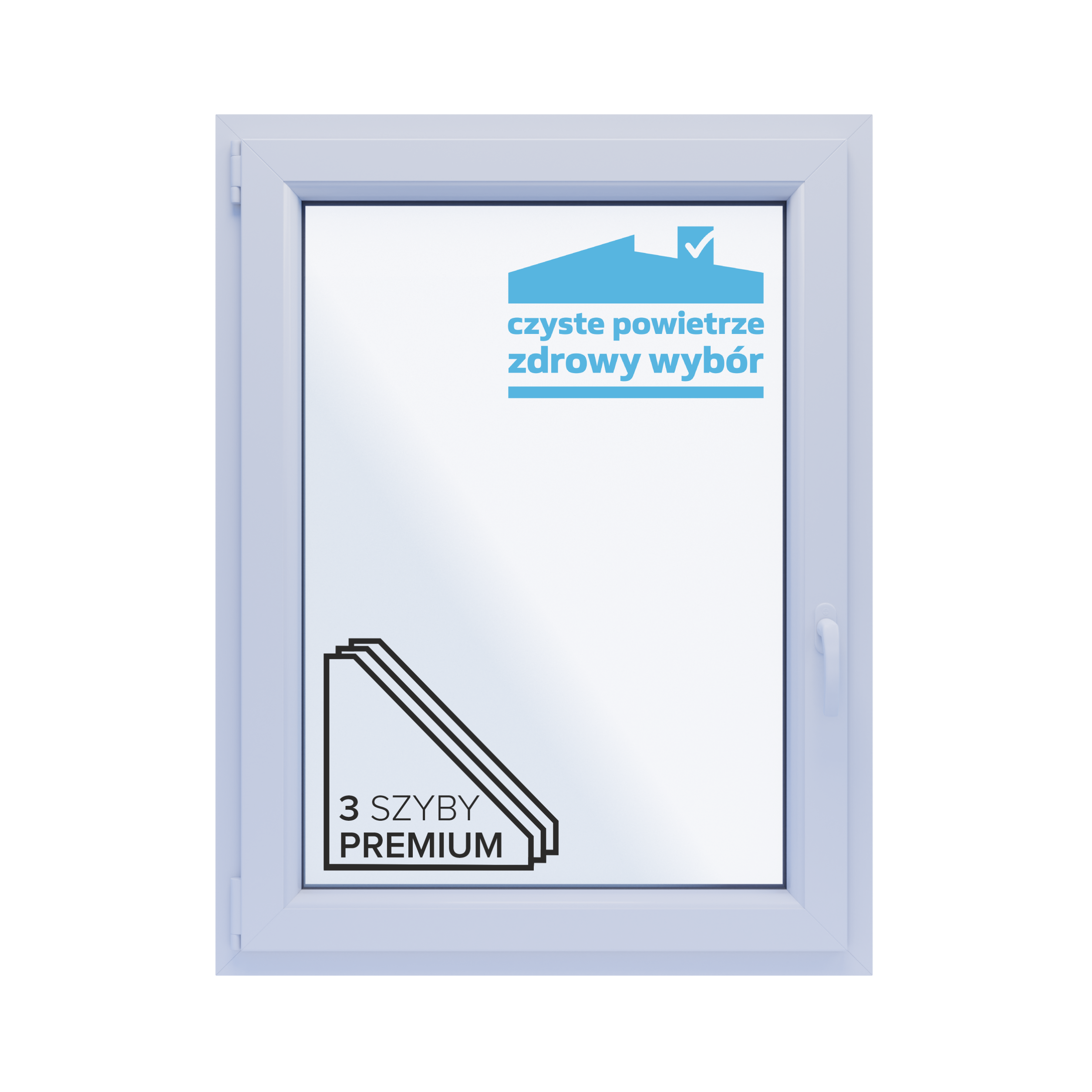 Okno PCV 3-szybowe fasadowe O15 białe 865x1135 mm otwierane do wewnątrz ...