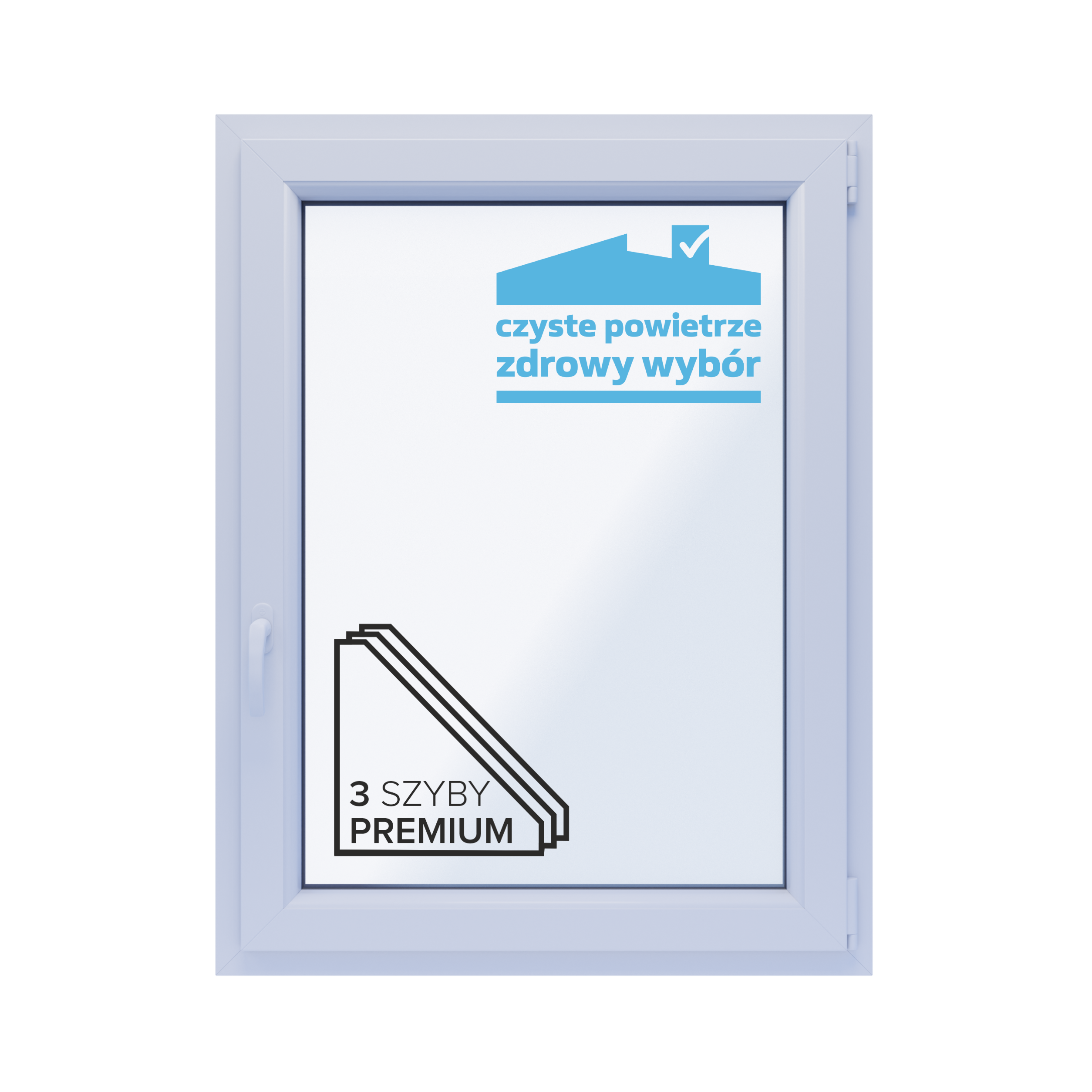 Okno PCV 3-szybowe fasadowe O14 białe 865x1135 mm otwierane do wewnątrz ...