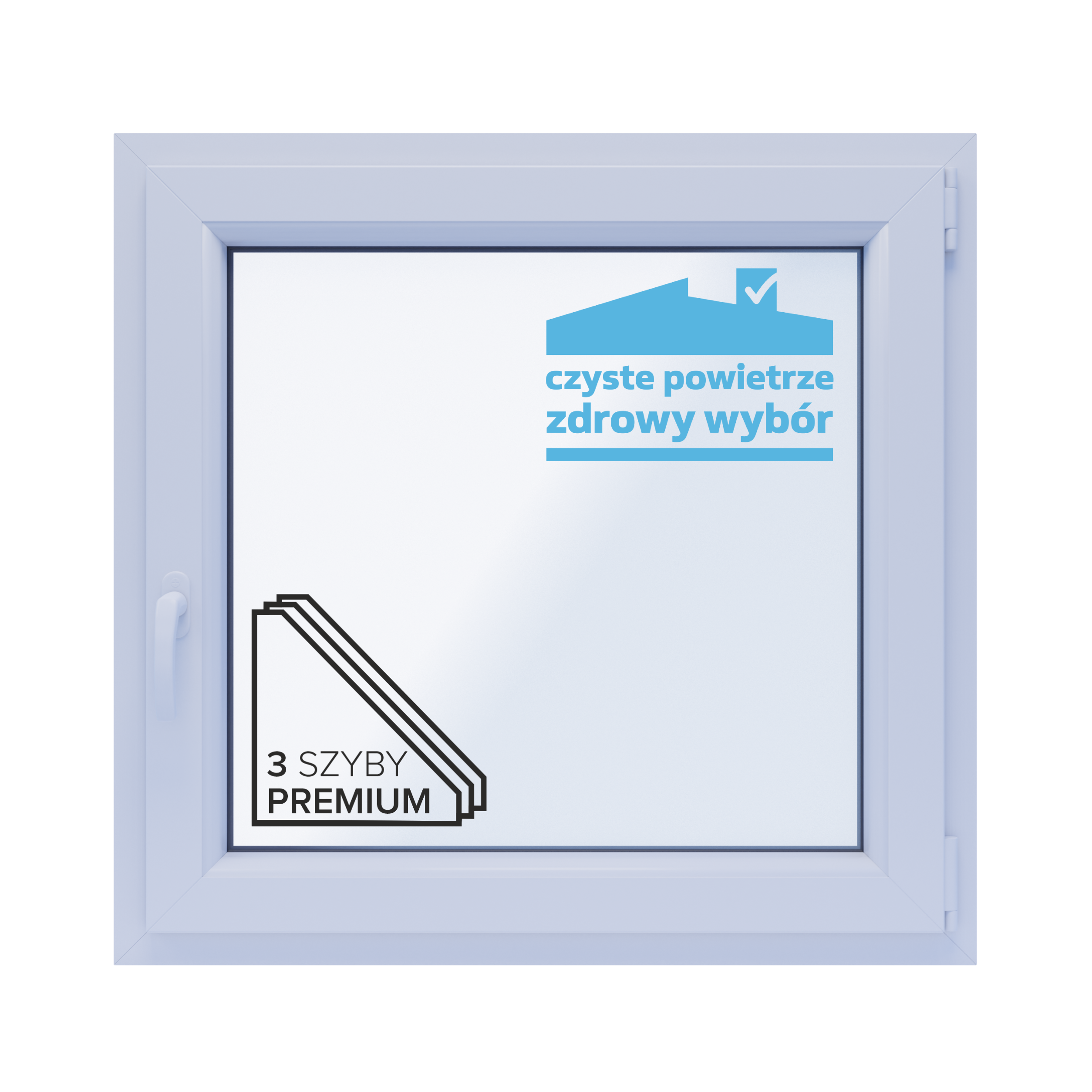 Okno PCV 3-szybowe fasadowe O5P białe 865x835 mm otwierane do wewnątrz ...