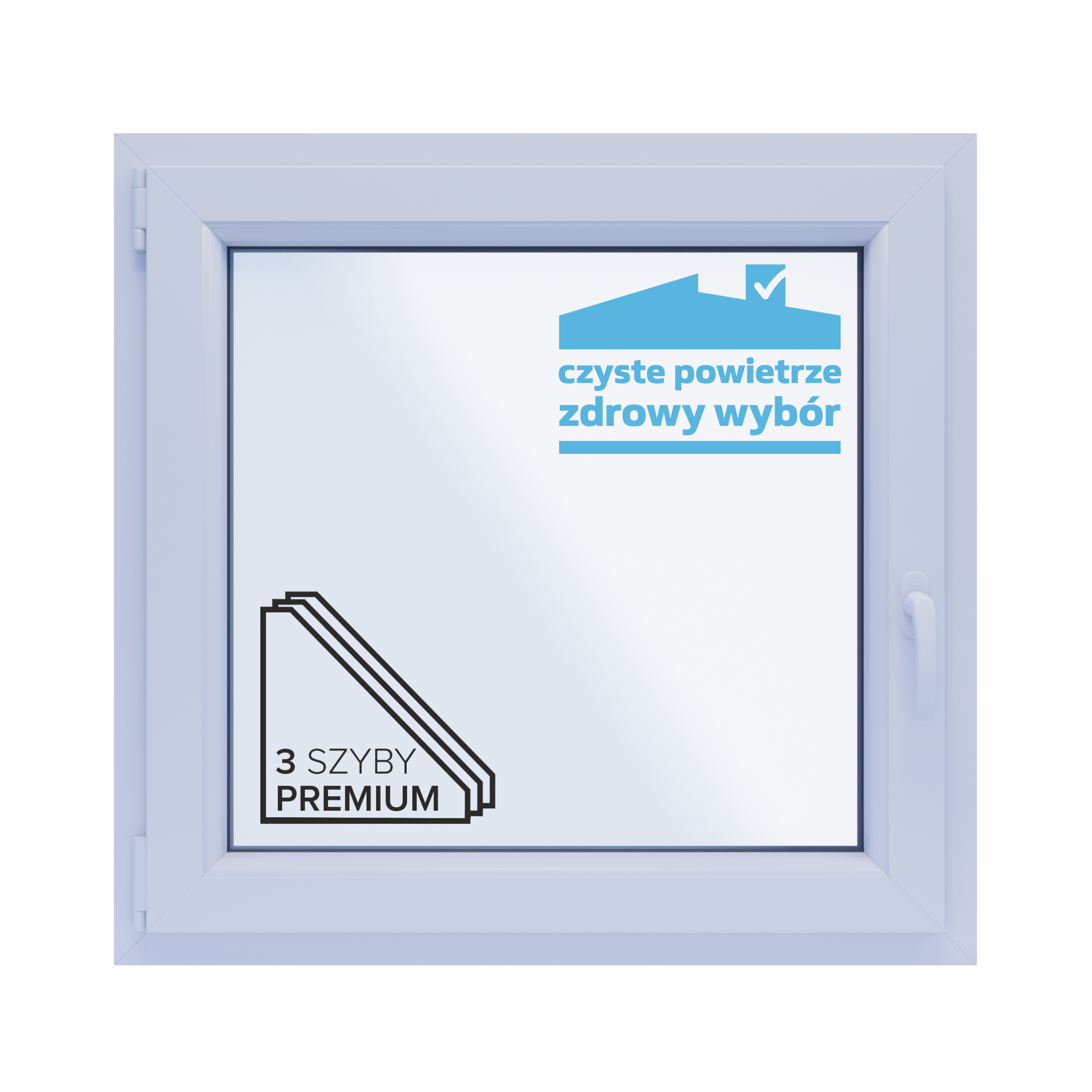 Okno PCV 3-szybowe fasadowe O5L białe 865x835 mm otwierane do wewnątrz ...