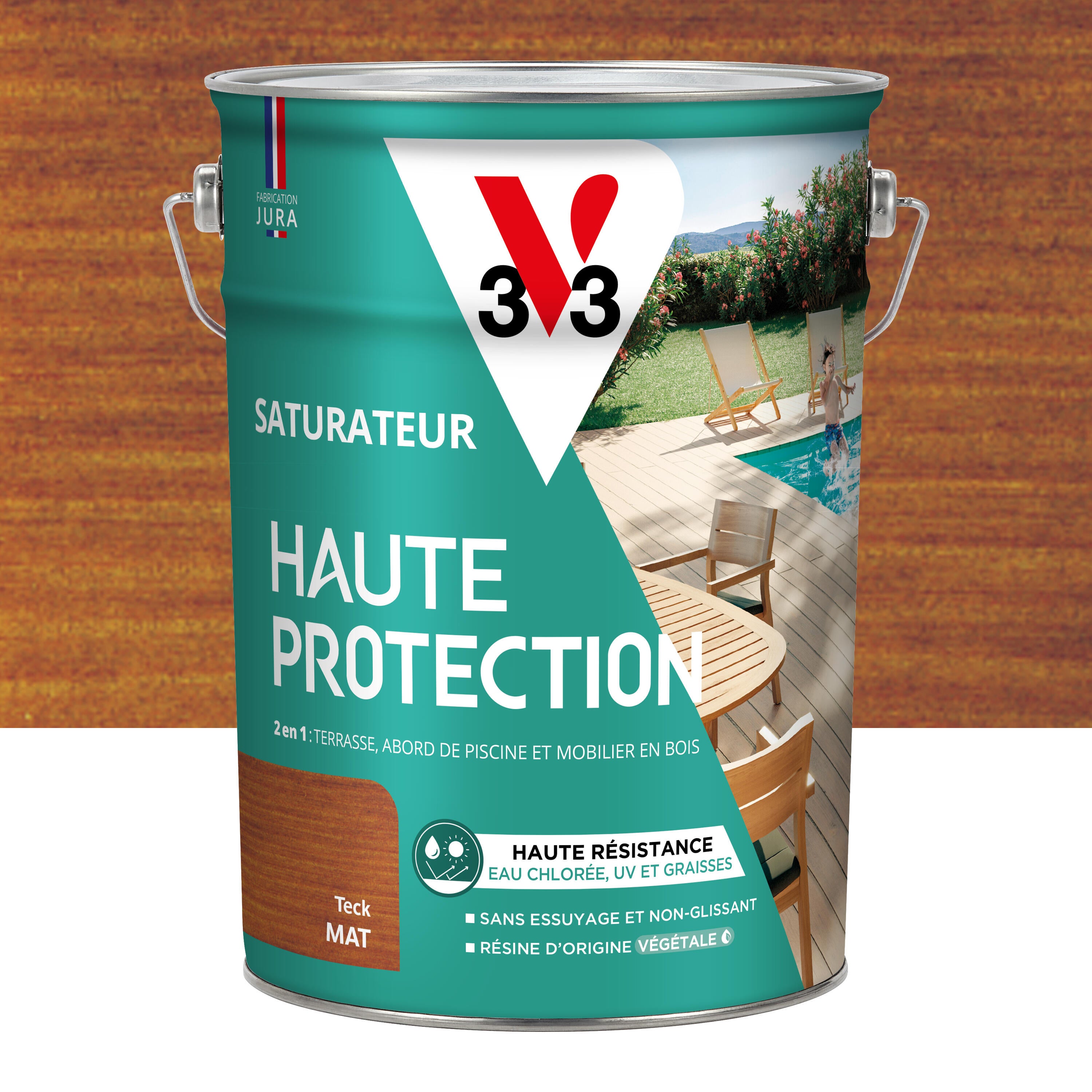 Saturateur pour bois extérieur V33 Haute protection teck mat 5 l ...
