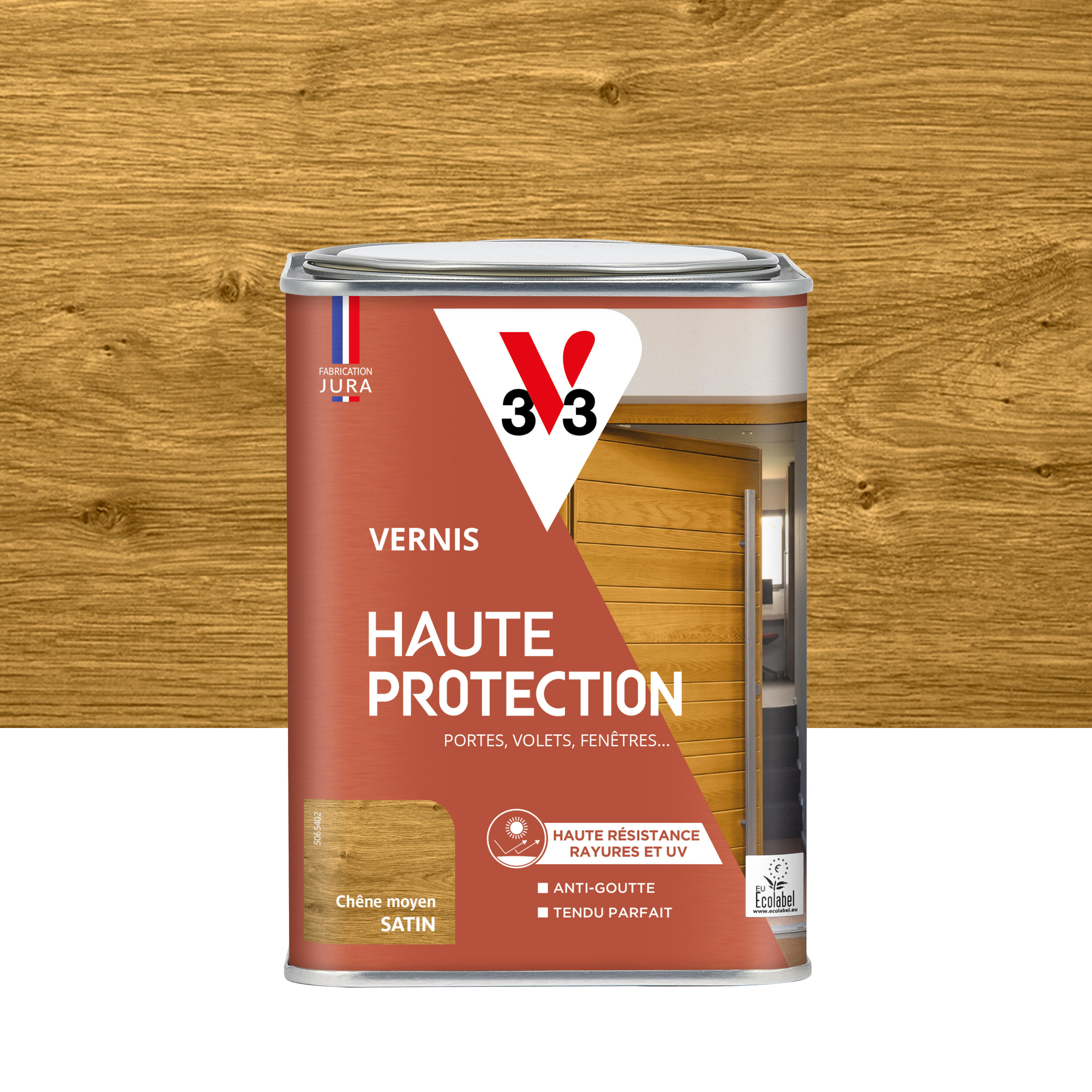 Vernis pour bois extérieur V33 Haute protection chêne moyen satiné 1 l ...