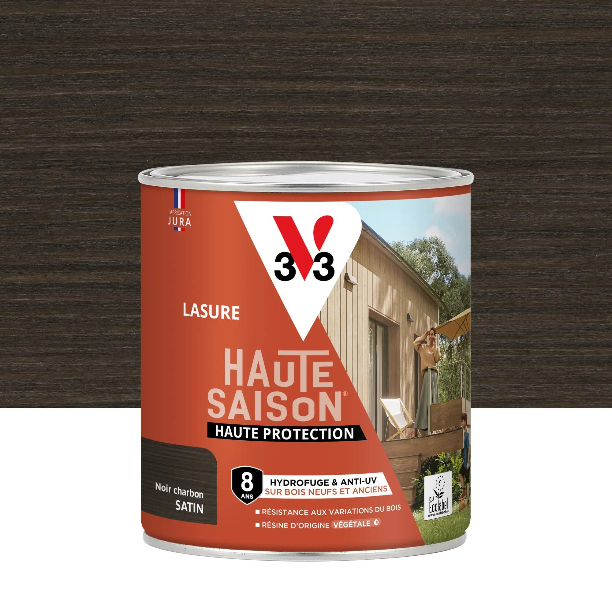 Lasure V33 Haute protection 8 ans noir charbon satiné 0.75 l | Leroy Merlin