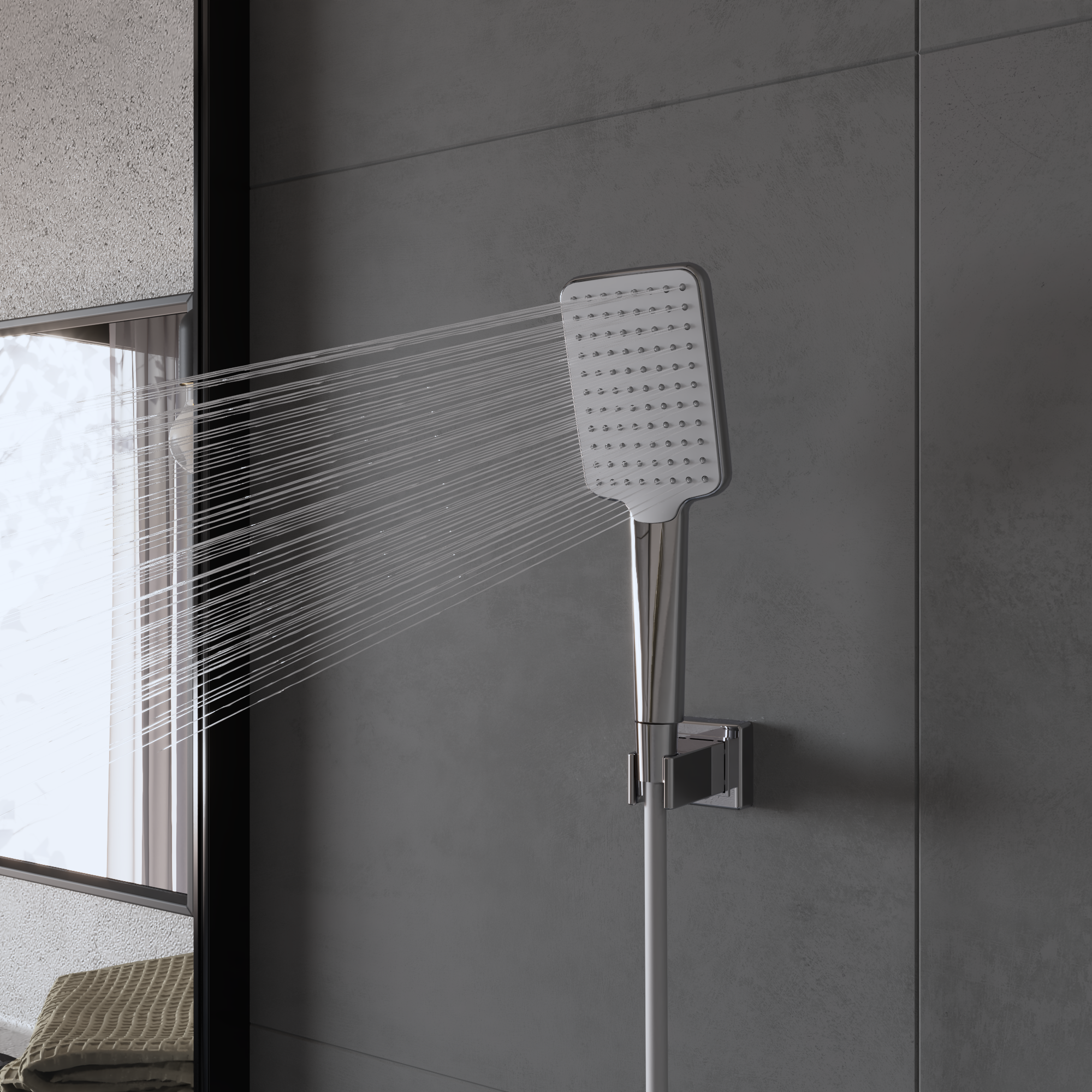 Pommeau de douche 1 jet, SENSEA Studio chrome | Leroy Merlin