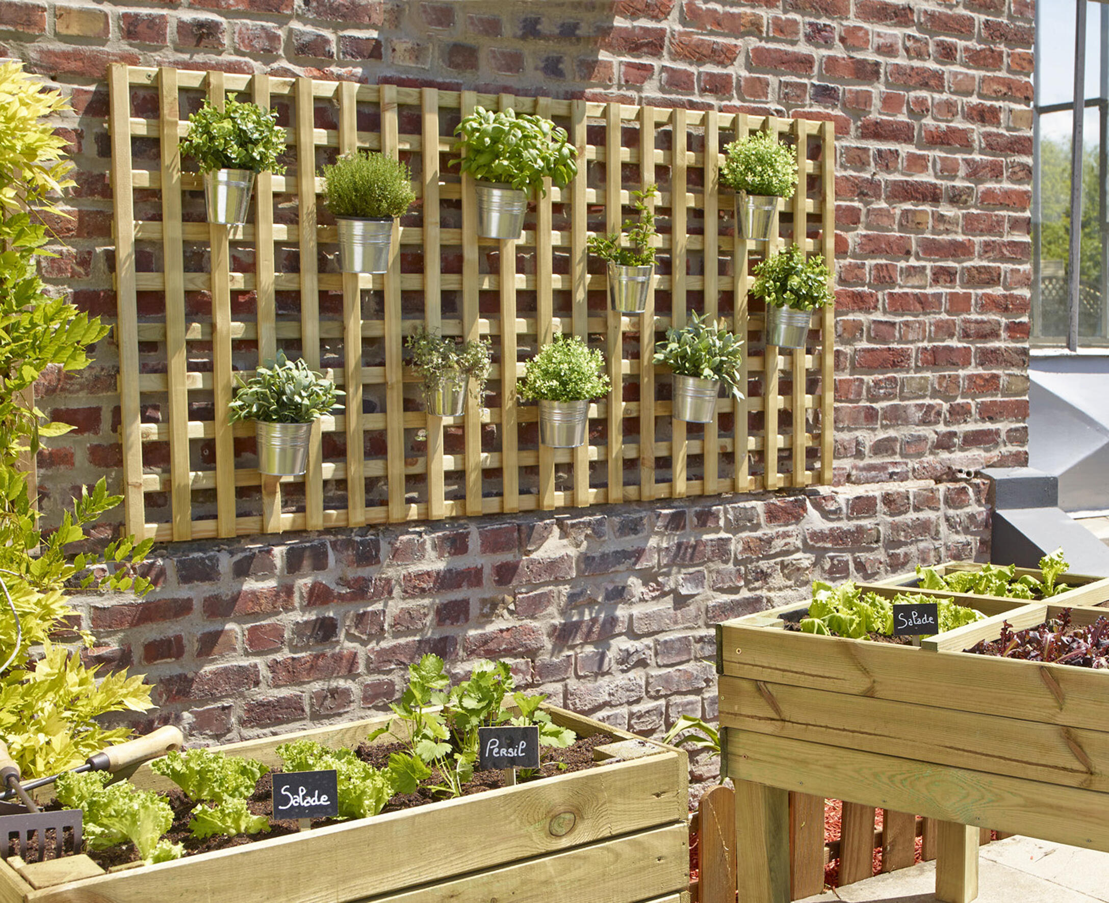 Panneau treillis bois ajouré Sevilla, CERLAND, l.90 x H.180 cm, naturel ...