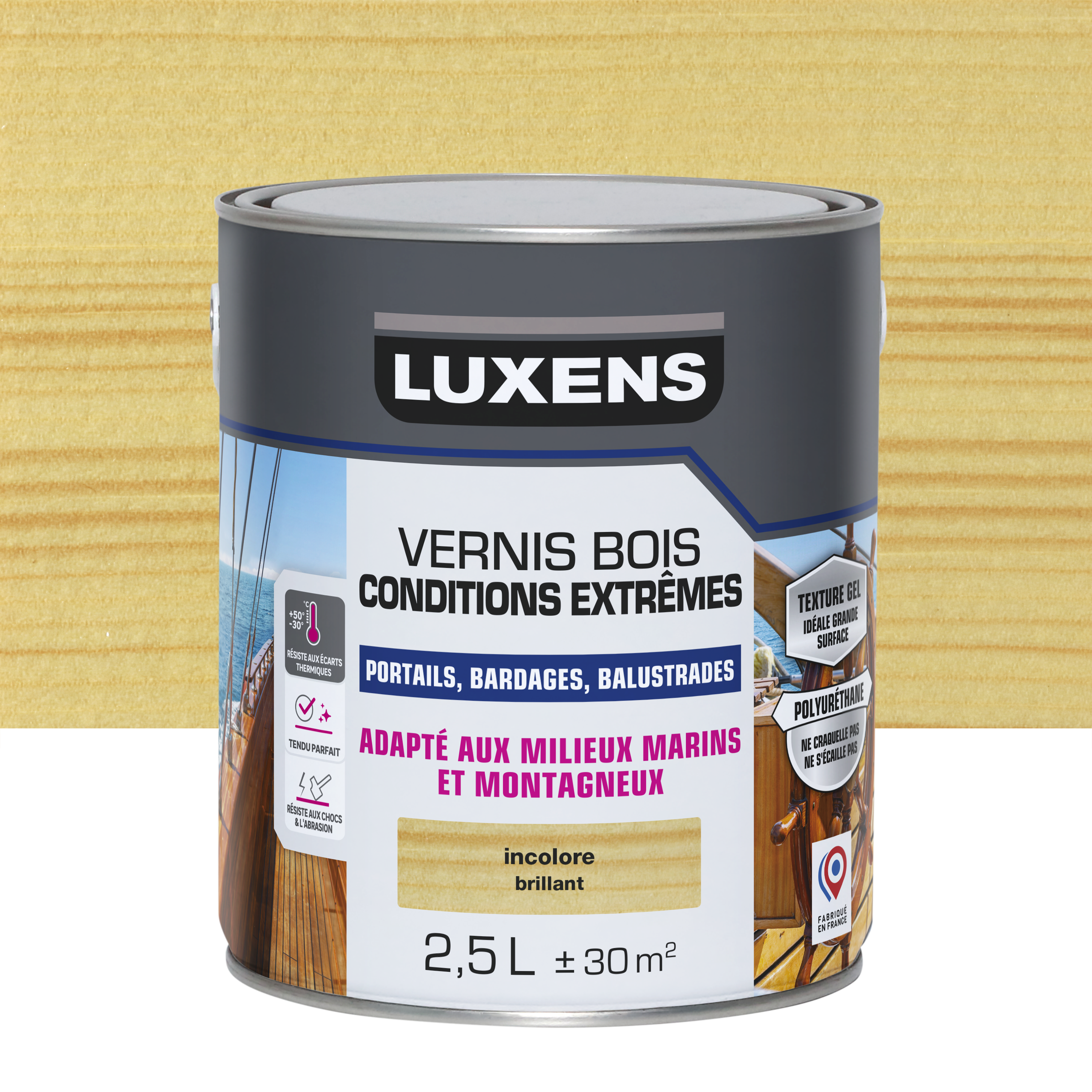 Vernis pour bois extérieur LUXENS Conditions extrêmes incolore brillant ...
