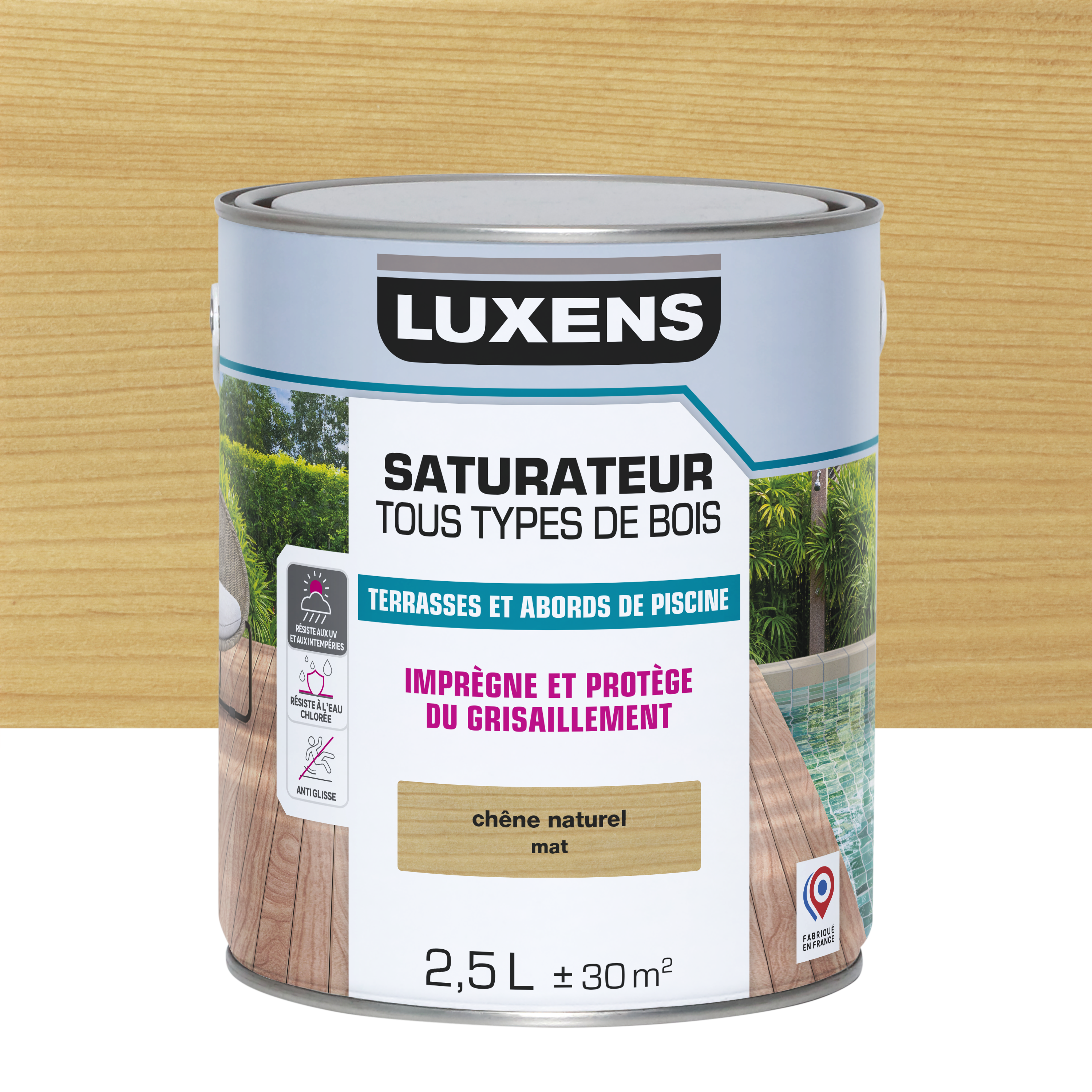 Saturateur pour bois extérieur LUXENS , chêne naturel mat 2.5 l | Leroy ...