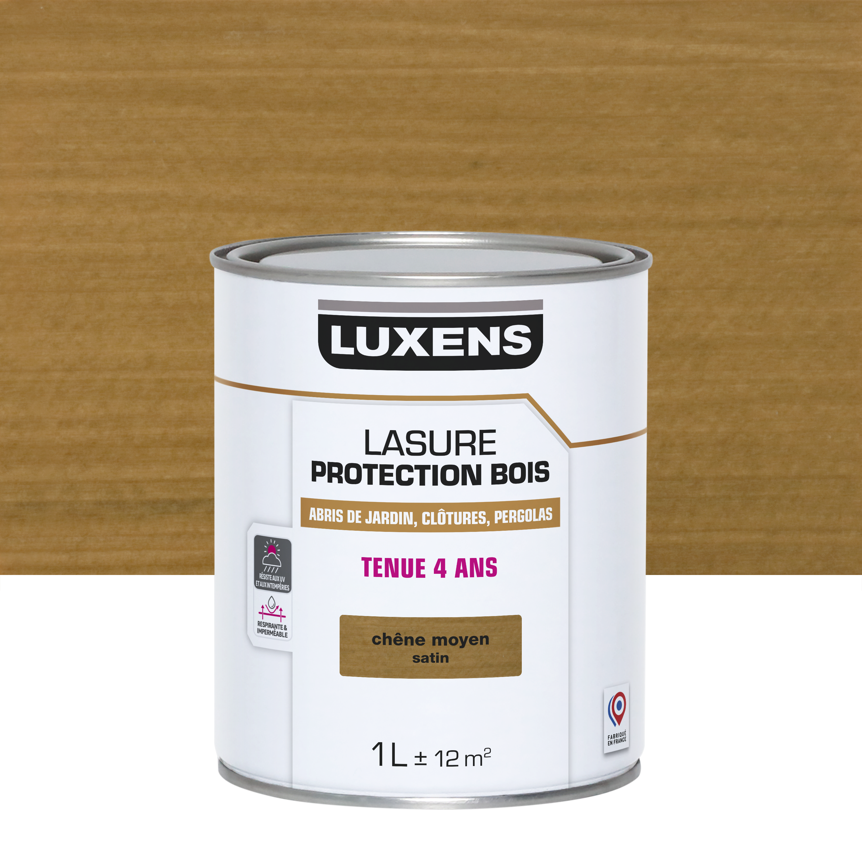Lasure LUXENS , 4 ans chêne moyen satiné 1 l | Leroy Merlin