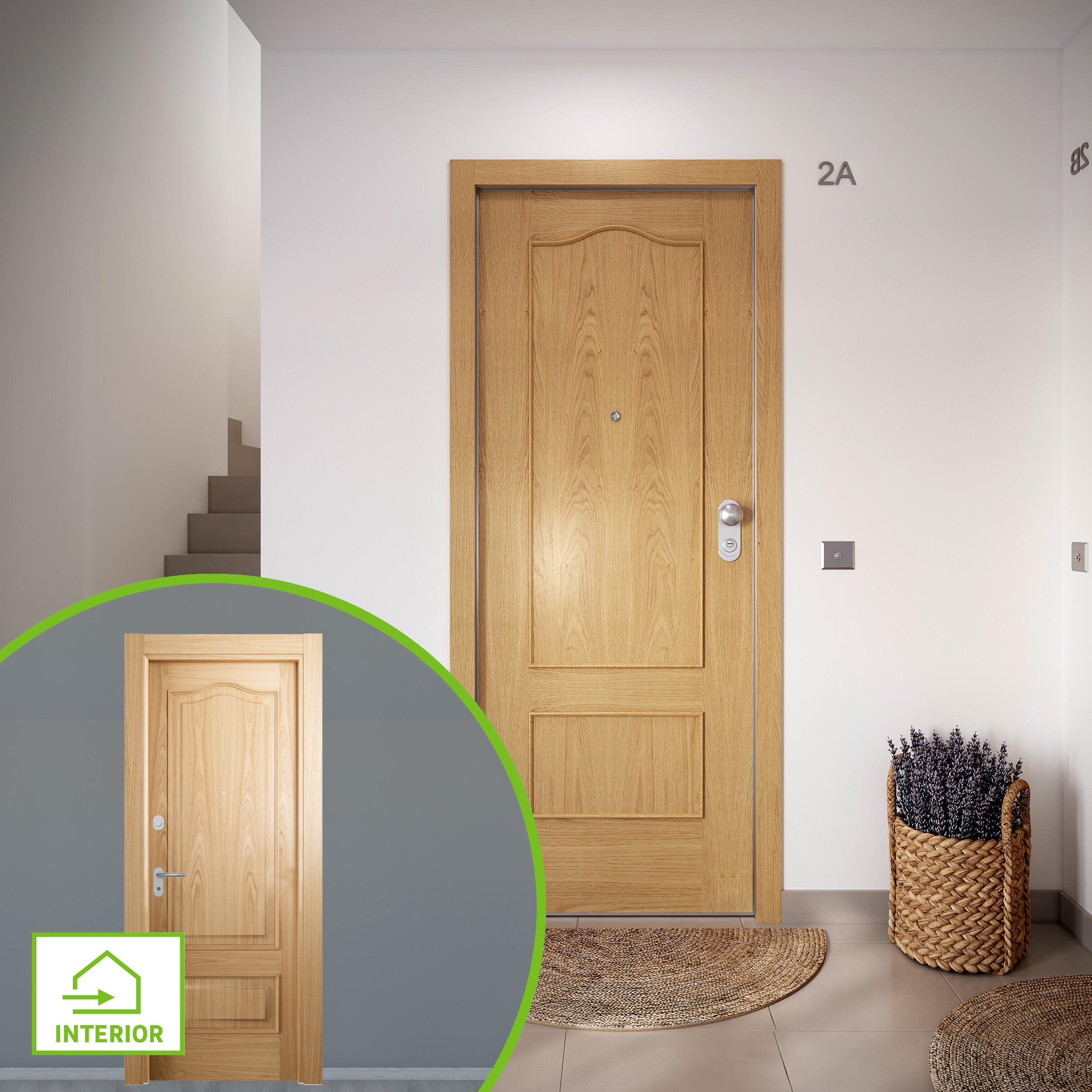 Puerta de entrada acorazada serie Omega provenzal roble / interior Roma ...