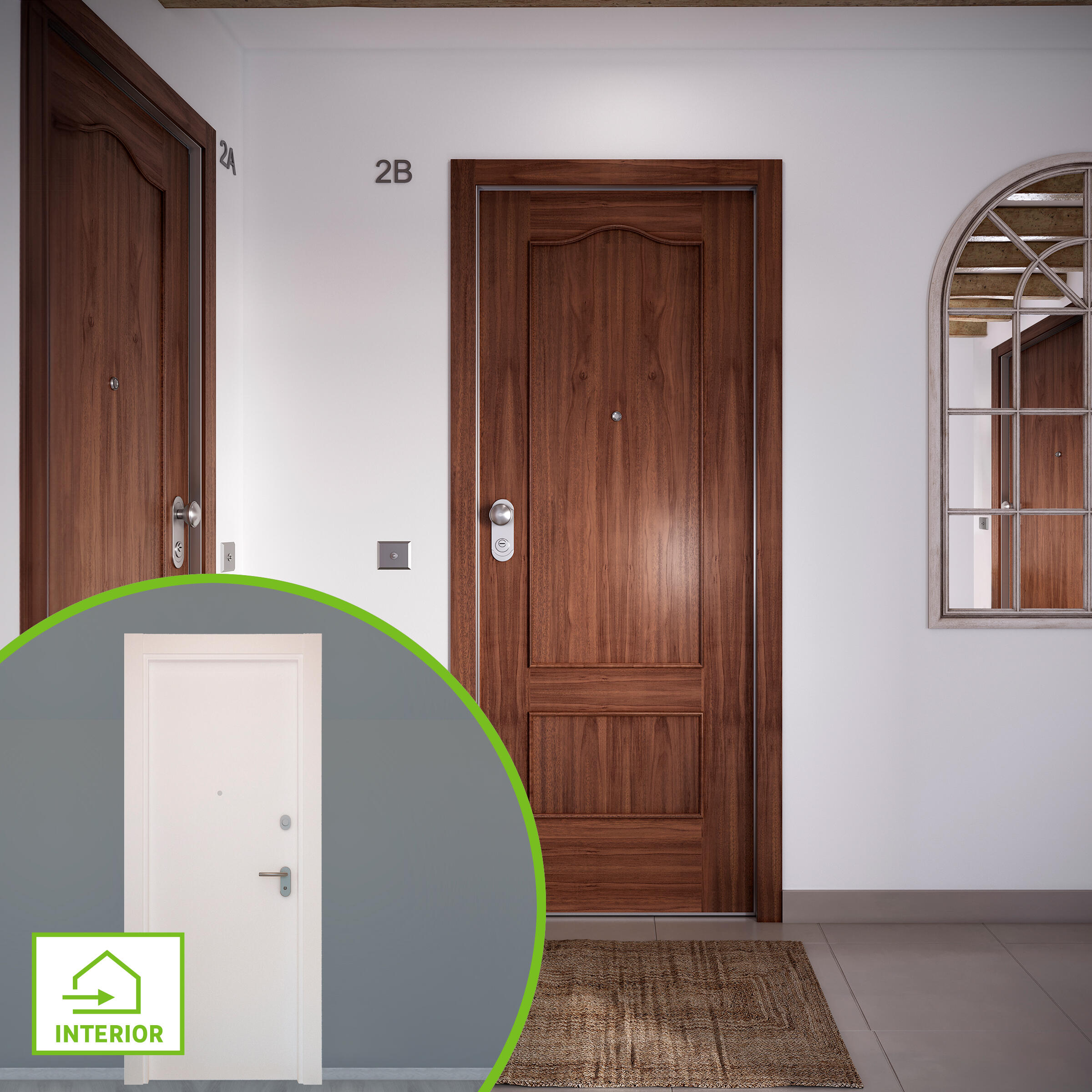 Puerta de entrada acorazada serie Omega provenzal sapelly / interior ...