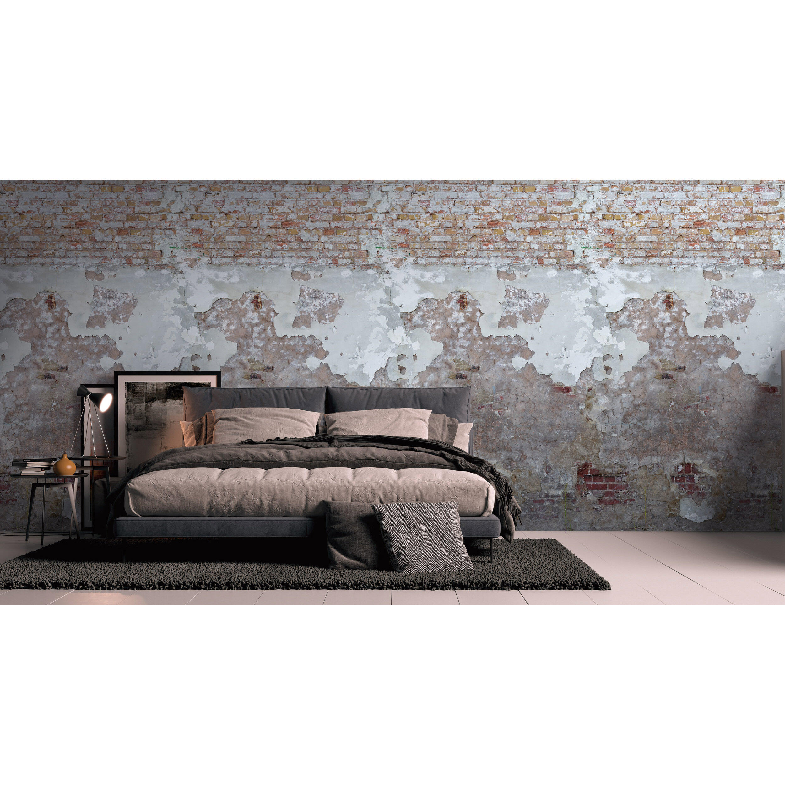 Tapeta panoramiczna The Wall Mur czerwono-szary 159 x 280 cm - Leroy Merlin
