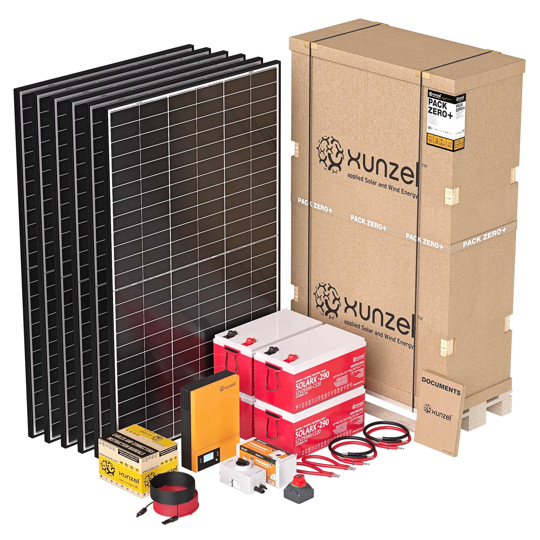 Kit Solar PACK ZERO+ XUNZEL5999SXIXS 13kWh/d, batería 13,6kWh, inversor ...