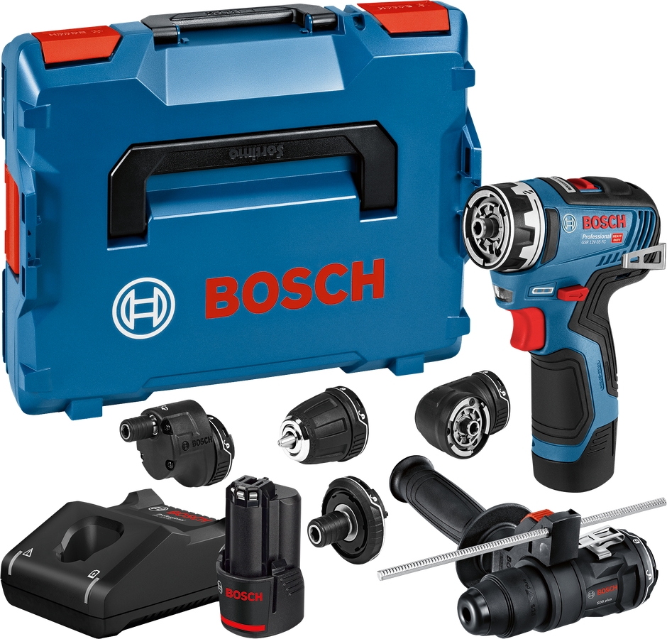 Perceuse visseuse 12 V + 4 têtes FlexiClick + mandrin BOSCH PRO GSR 12V ...