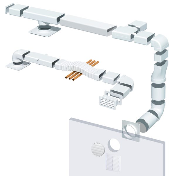 Tube rectangulaire rigide plat pvc S&P, Diam.100/125 mm, L.1.5 m Tpl ...