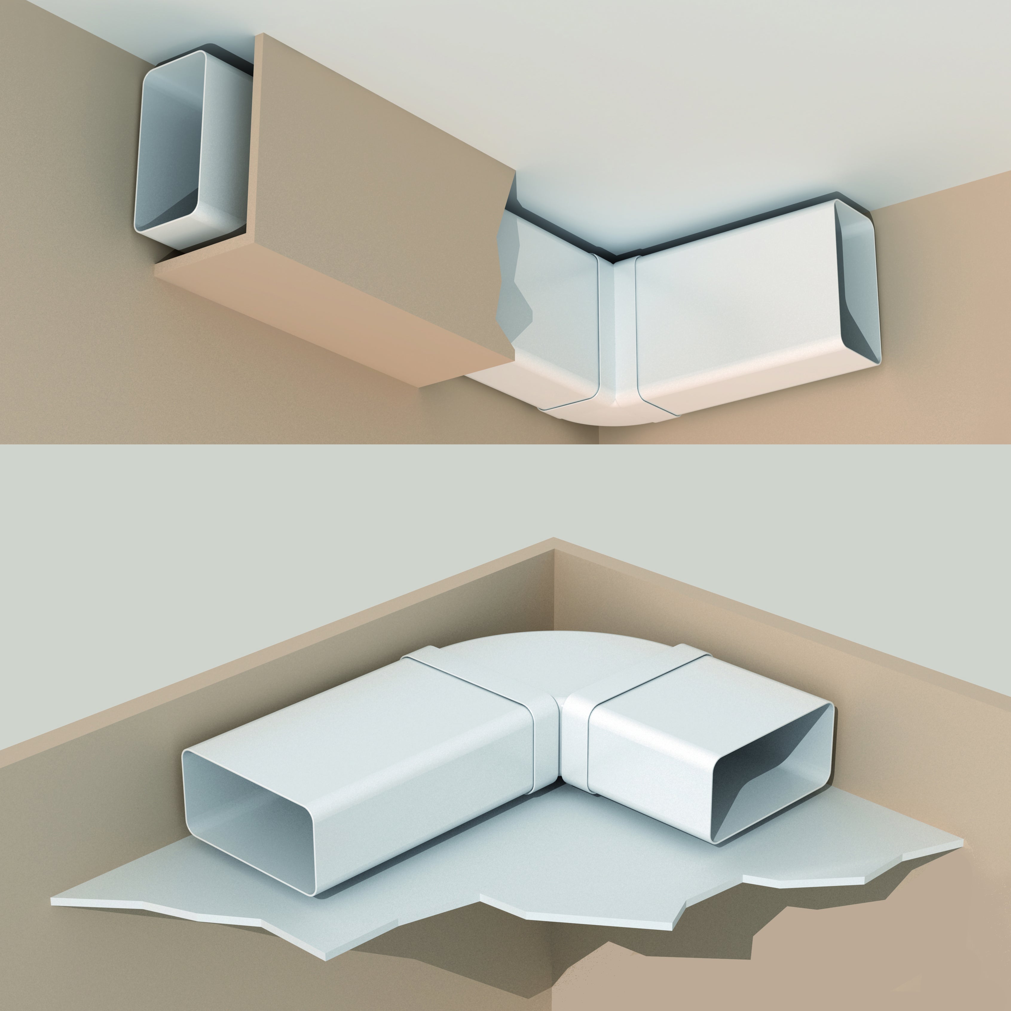 Tube rectangulaire rigide plat pvc S&P, Diam.100/100 mm, L.1 m Tpl 100/ ...
