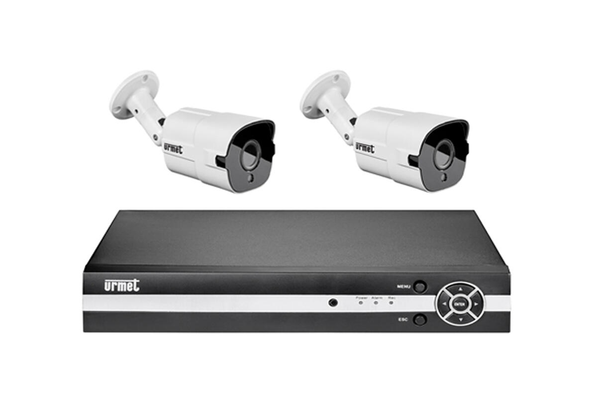 Kit di videosorveglianza da interno / esterno a filo URMET 4M coassiale 8 telecamere, bianco ...
