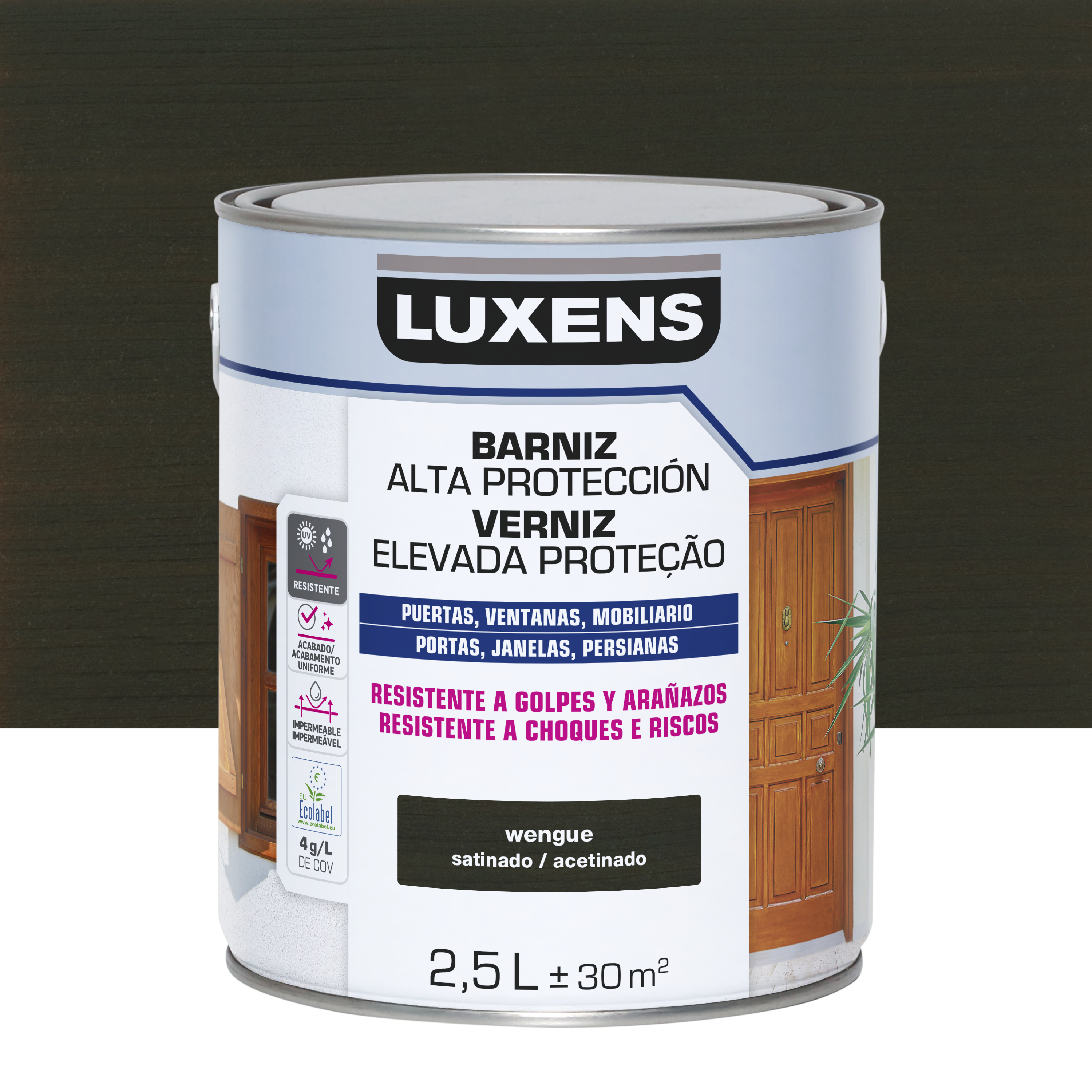 Barniz de madera de exterior color wengue para ventana, puerta, valla ...