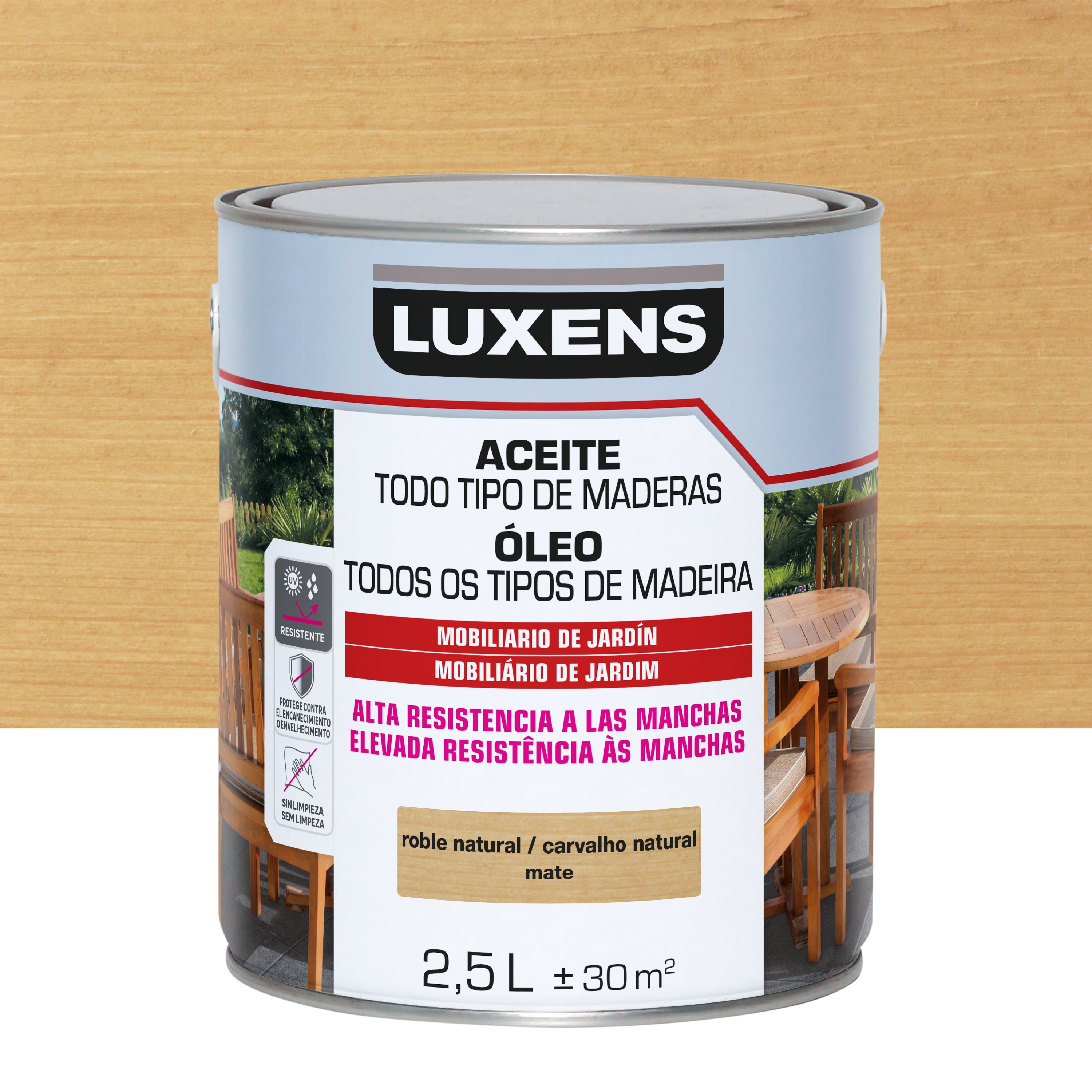 Aceite de teca mate LUXENS 2.5l roble natural | Leroy Merlin