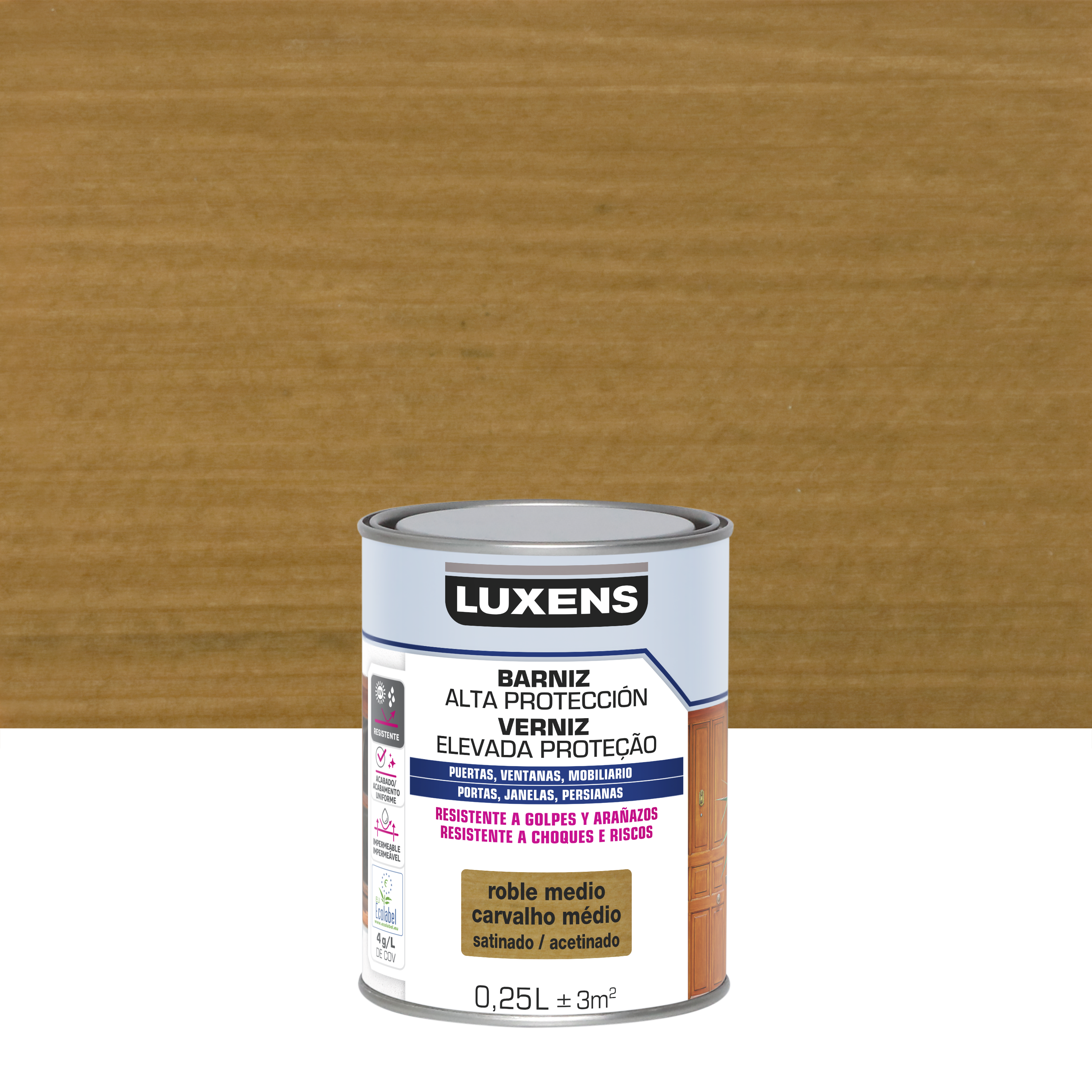 Barniz de madera de exterior color roble medio para ventana, puerta ...