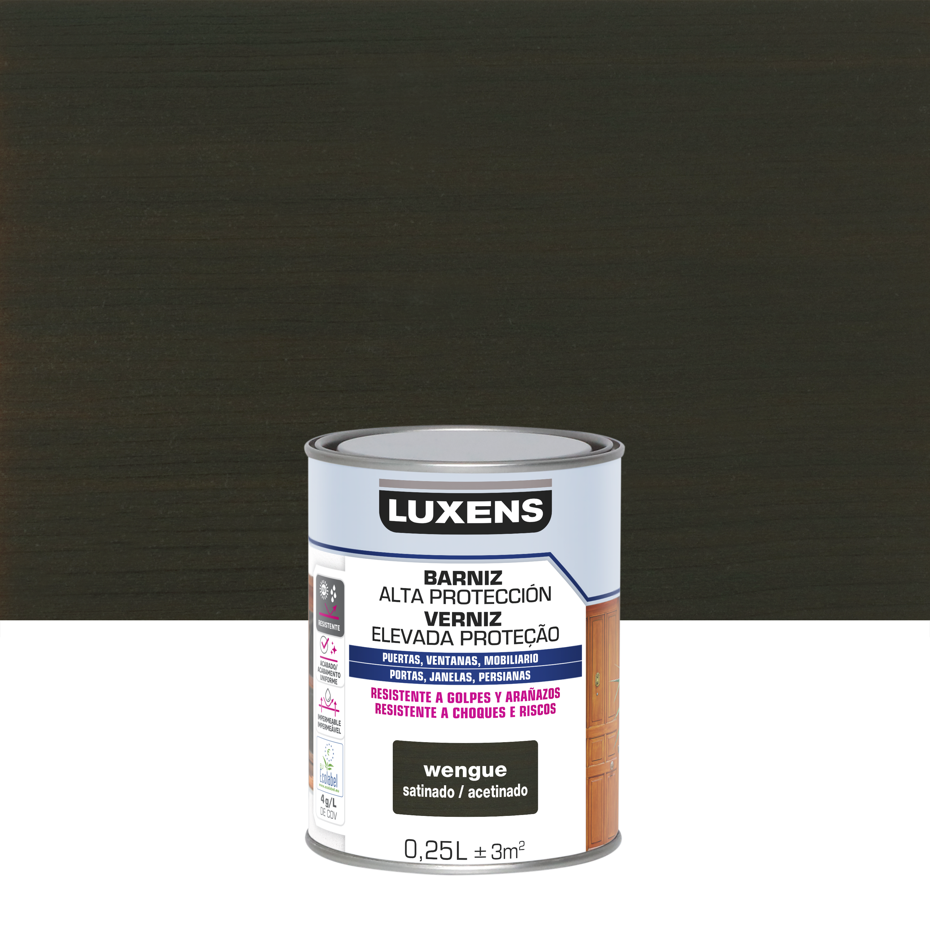 Barniz de madera de exterior color wengue para ventana, puerta ...