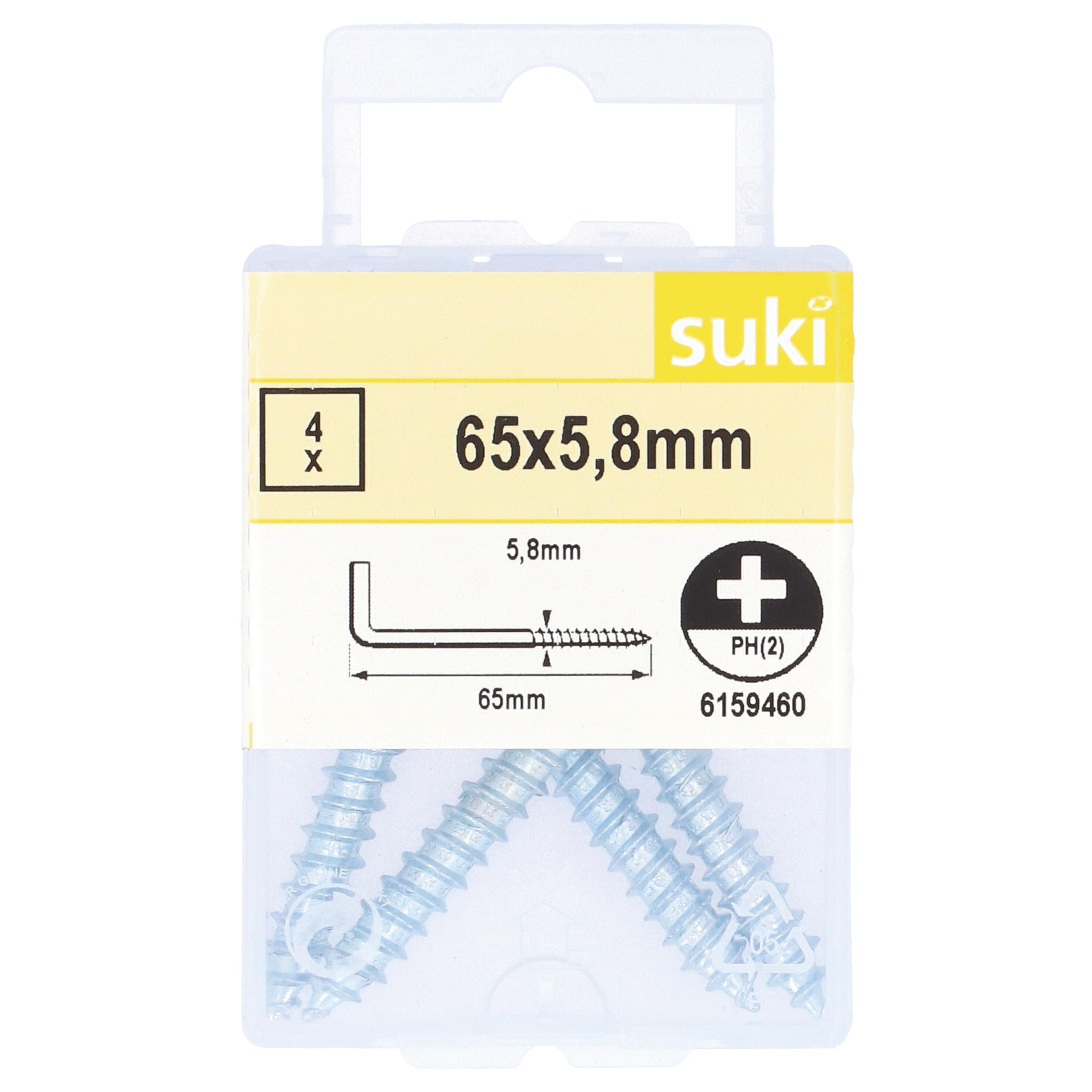 Alcayata roscada acero cincado 65 x 5,8 x 31mm con huella en cruz (ph ...