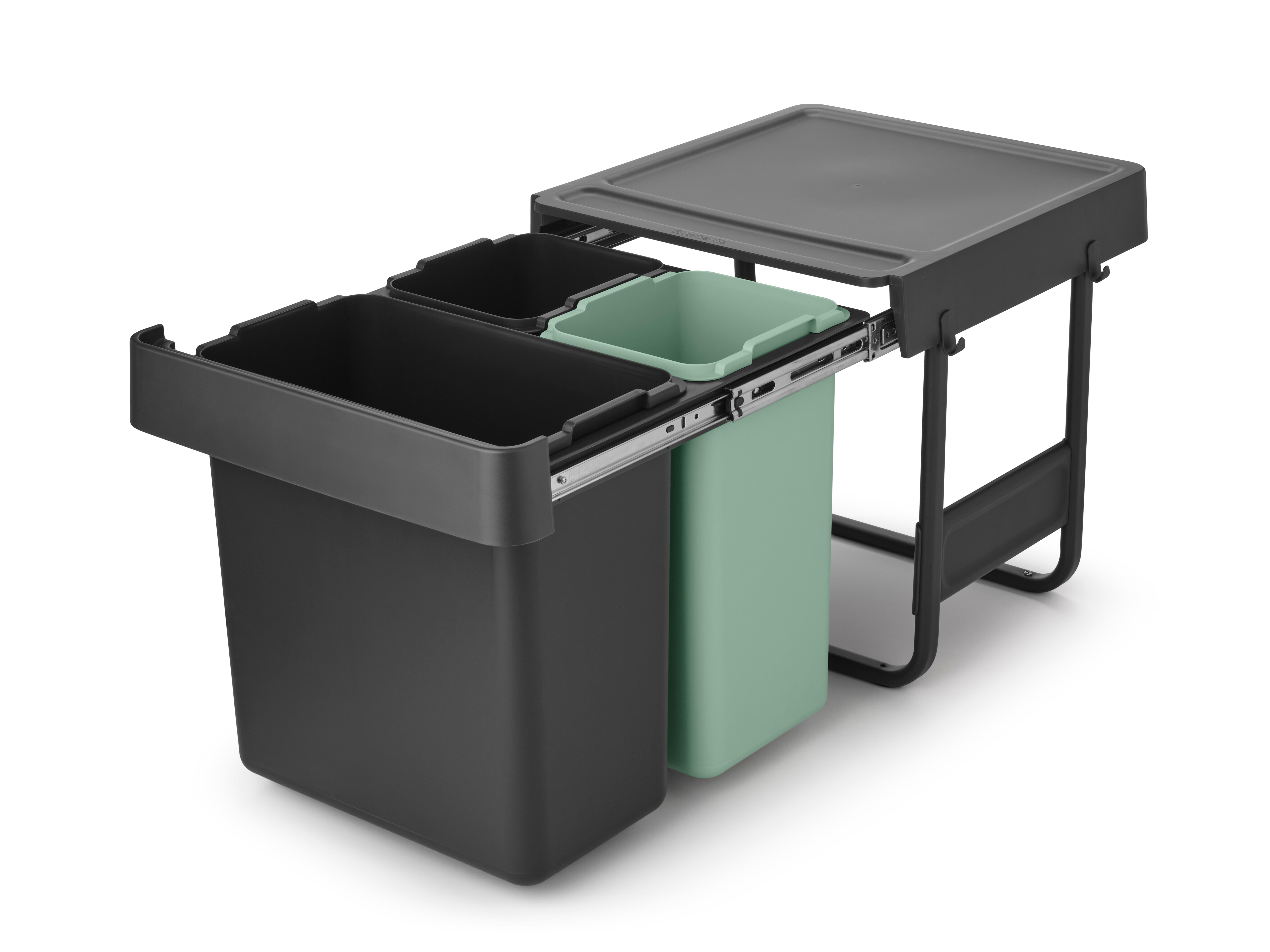 Poubelle coulissante de cuisine 20+10+40L BRABANTIA Sort&go gris ...