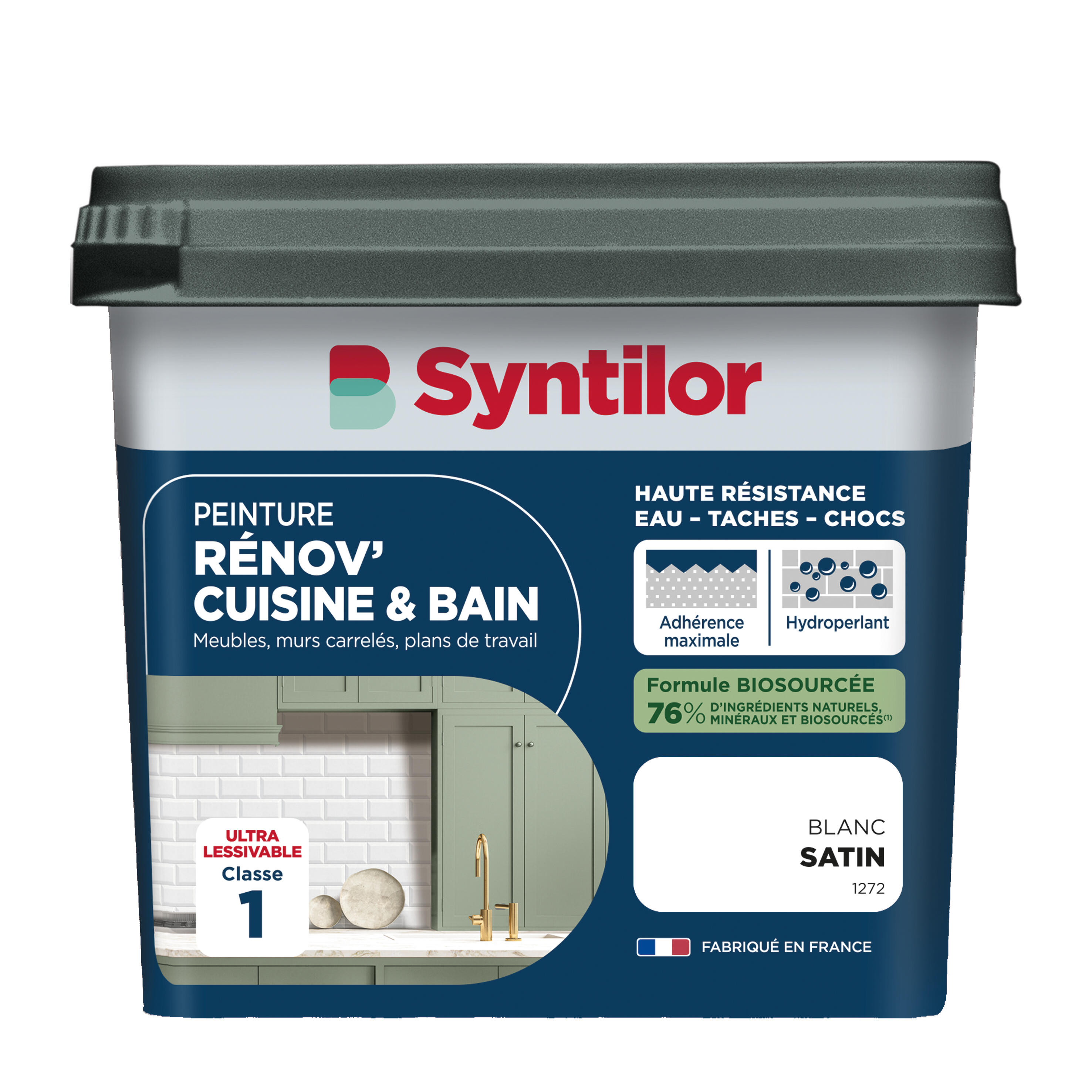 Peinture meuble blanc satin SYNTILOR Rénov' cuisine et bain 0.75L ...