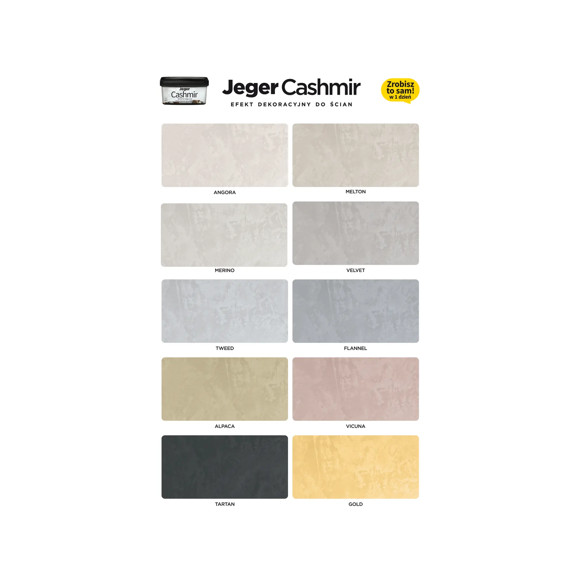 Wzornik efektu dekoracyjnego Jeger Cashmere - Leroy Merlin